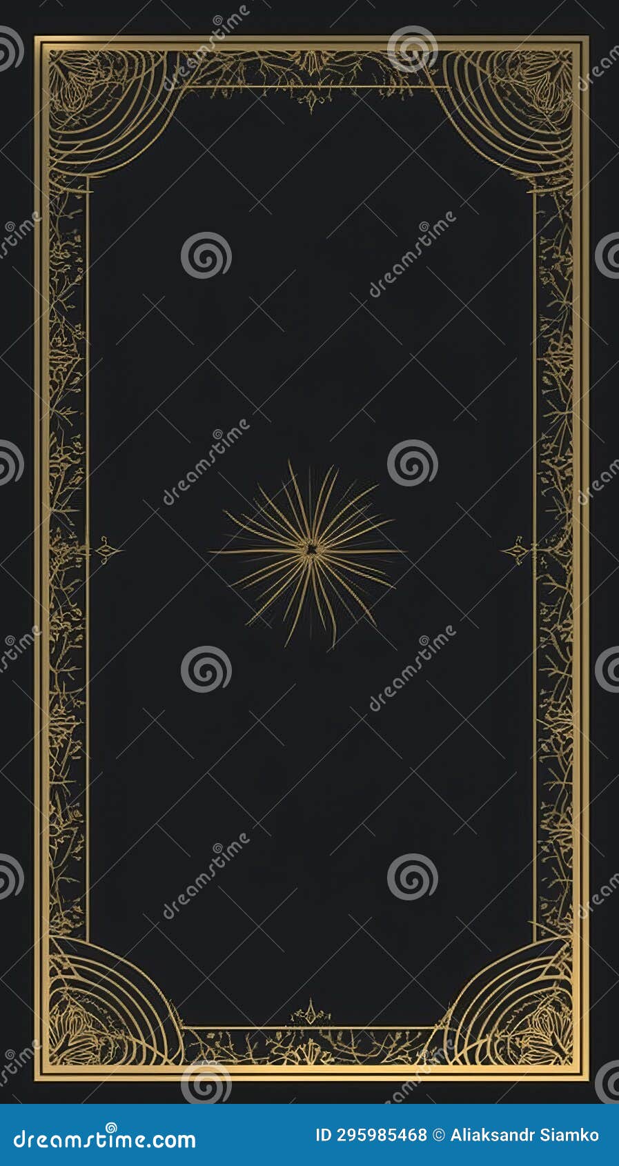 A Black and Gold Rectangular Frame with a Black Border Stock Photo ...