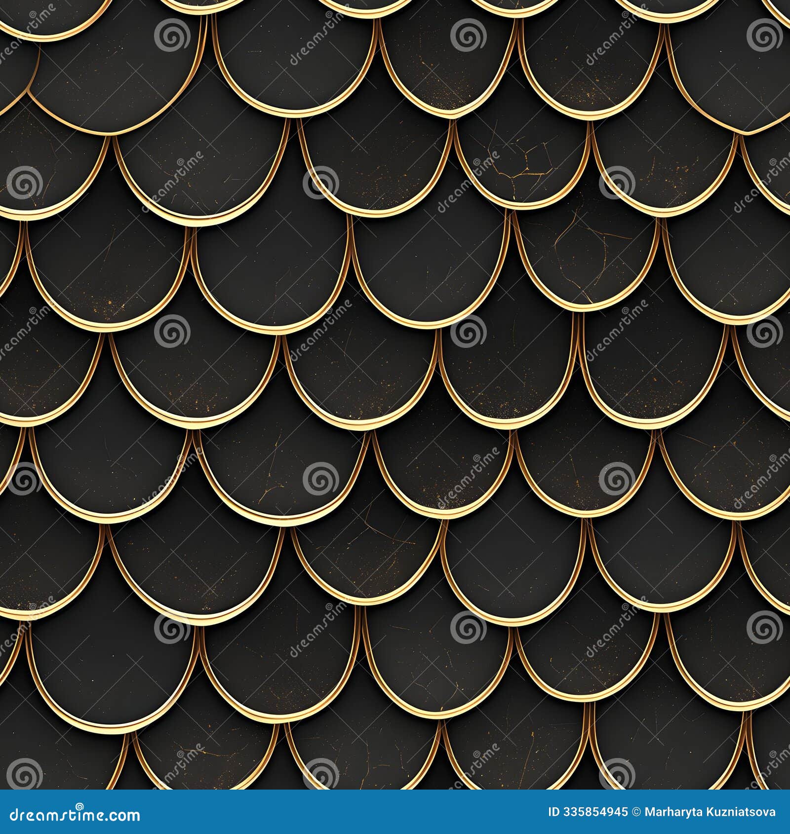 Black and Gold Scales Seamless Pattern Abstract Background. Wallpaper ...