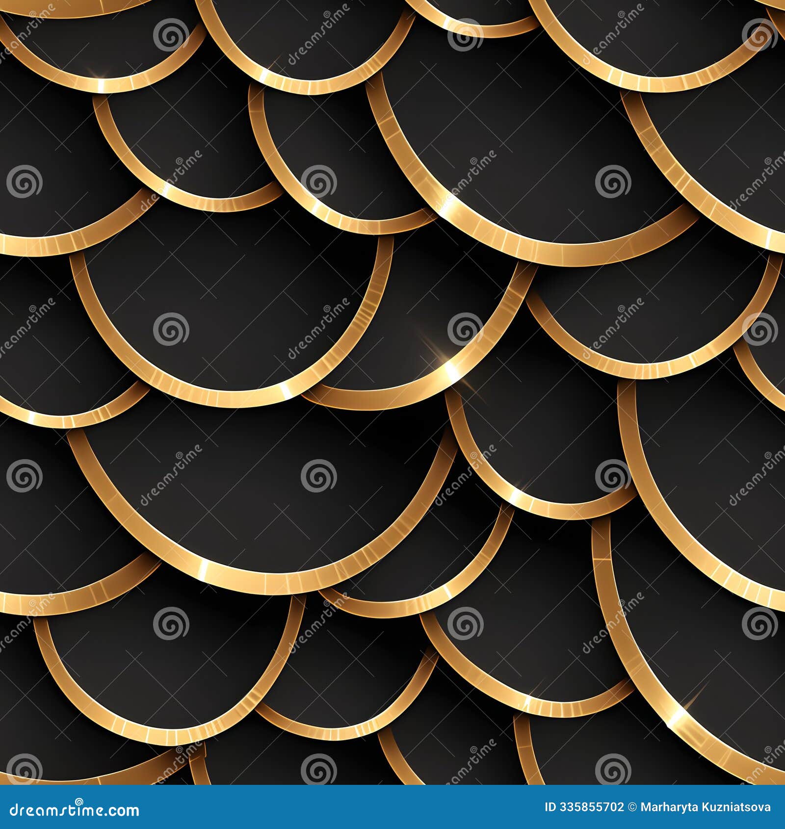 Black and Gold Scales Seamless Pattern Abstract Background. Wallpaper ...
