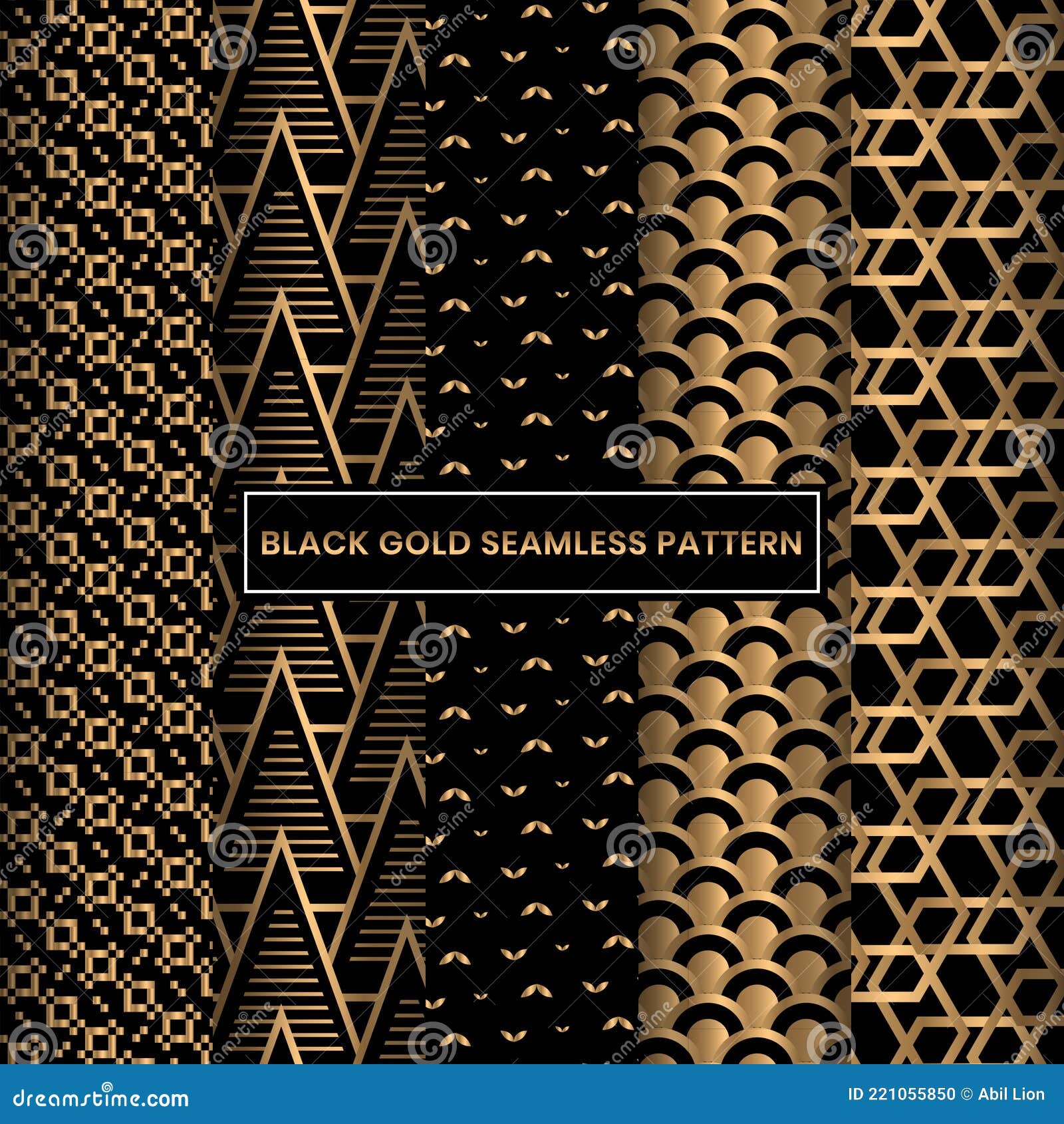 Black Gold Seamless Pattern Eps.10 Stock Vector - Illustration of line ...