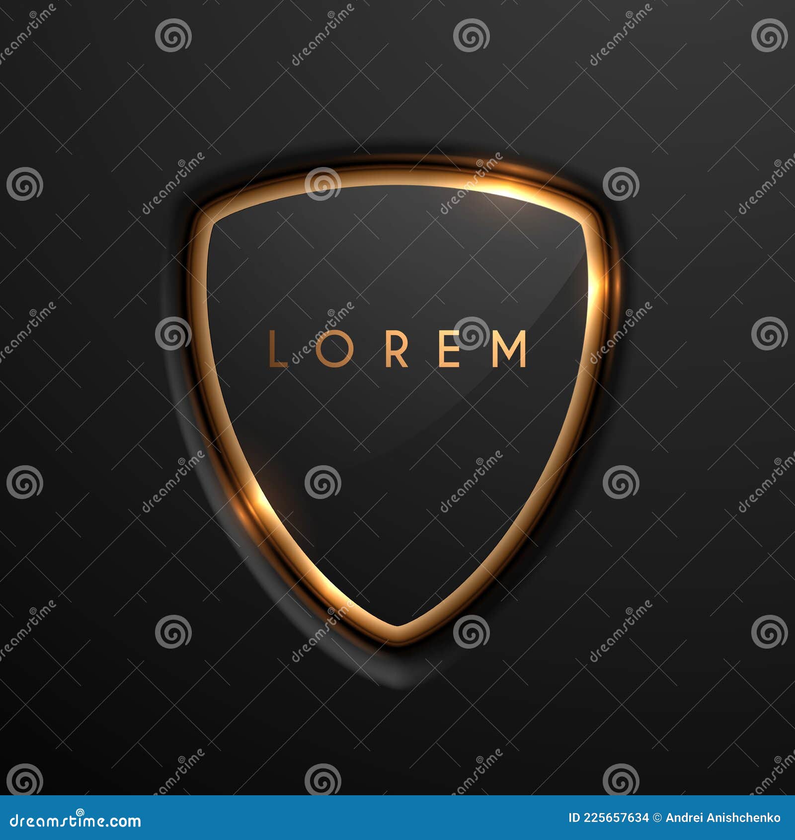 Black and Gold Shield Badge Template Stock Vector - Illustration of ...