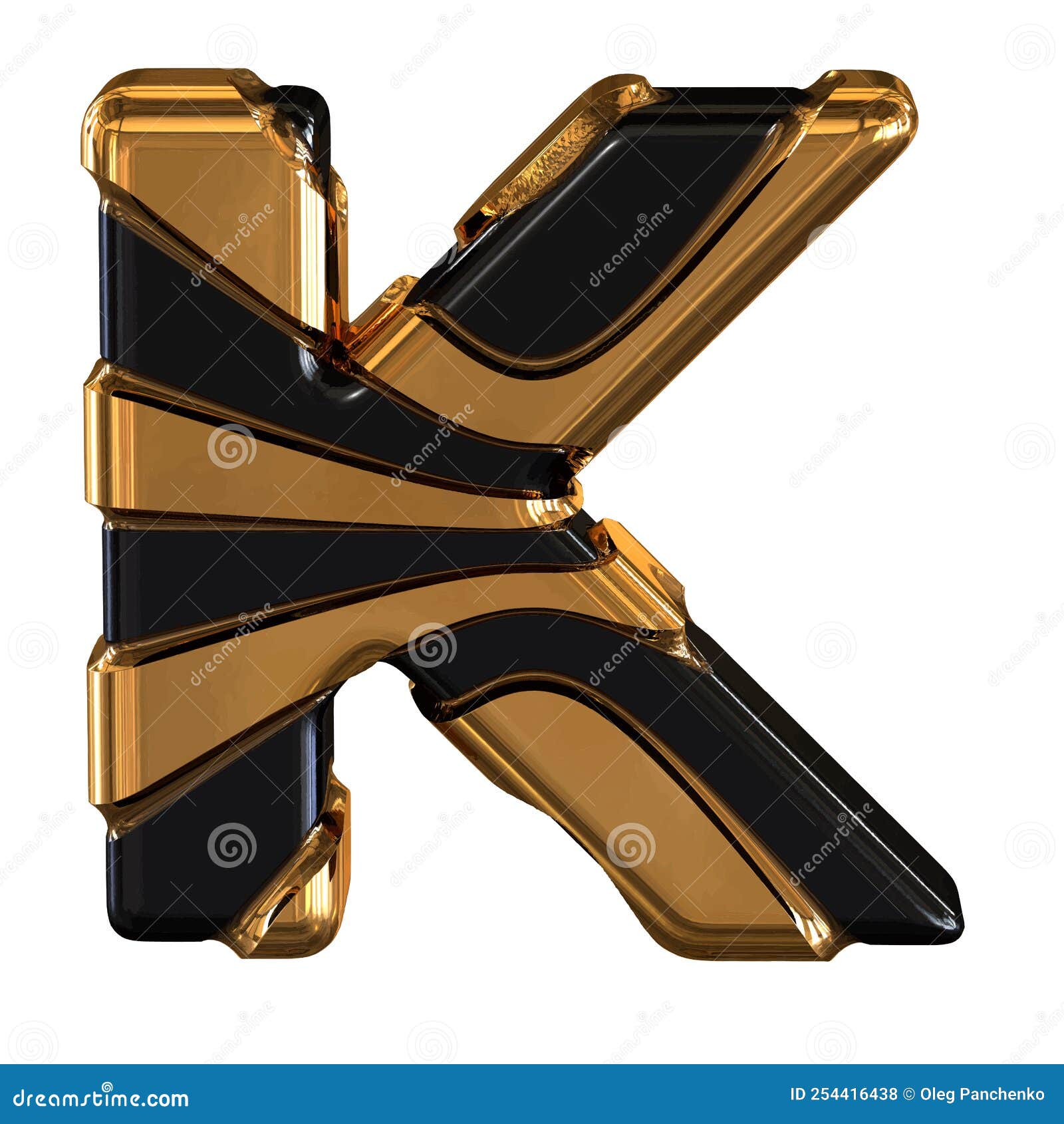 Black and Gold Symbol. Letter K Stock Vector - Illustration of metal ...