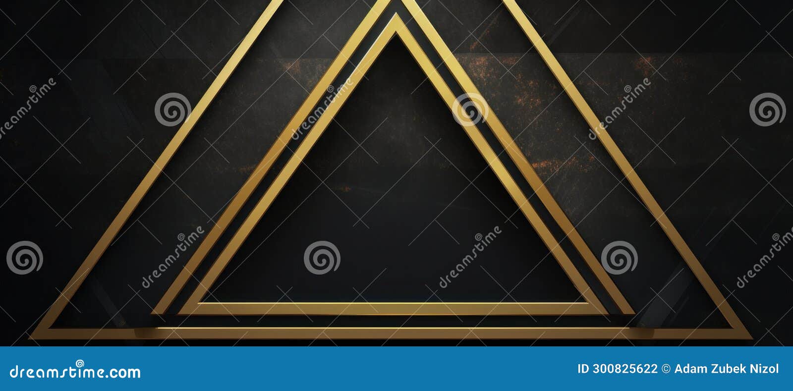 A Black and Gold Triangle with a Black Background Stock Illustration ...