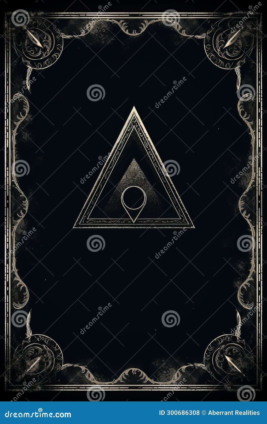 A Black and Gold Triangle with an Image of an Eye in the Middle Stock ...
