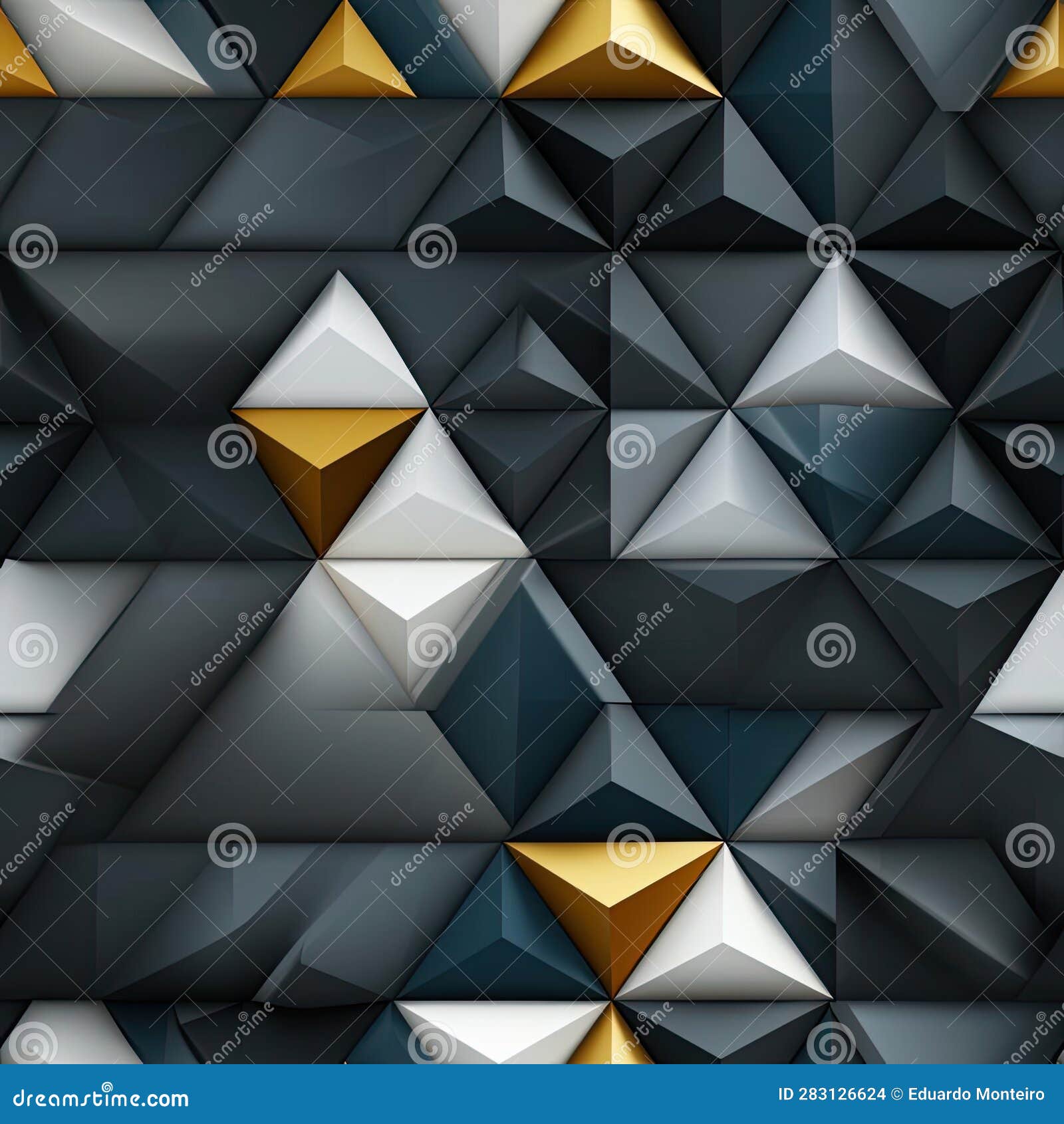 Black and Gold Triangular Background with Realistic Detailing (tiled ...