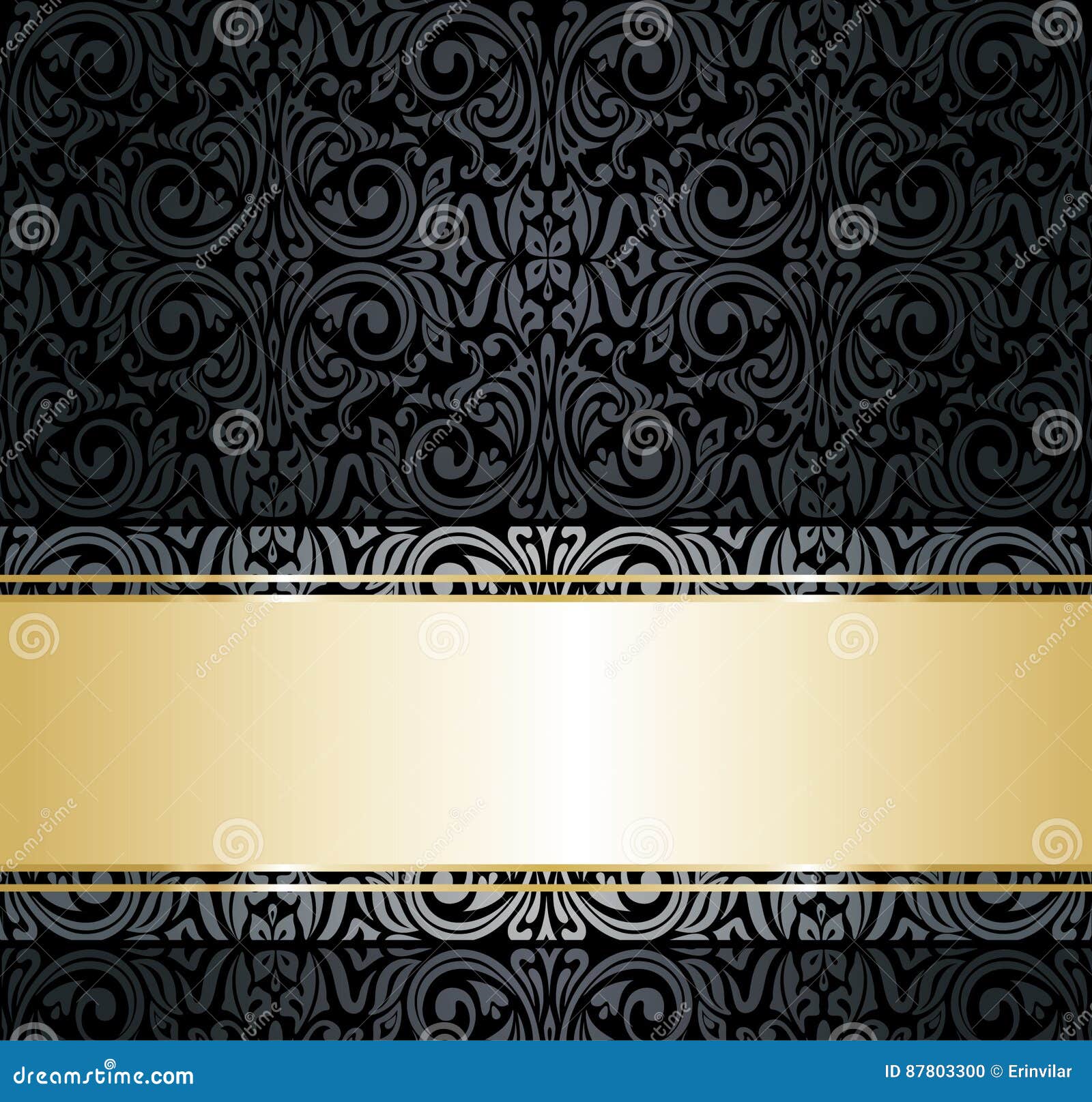 Black & Gold Vintage Decorative Wallpaper Design Stock Vector ...