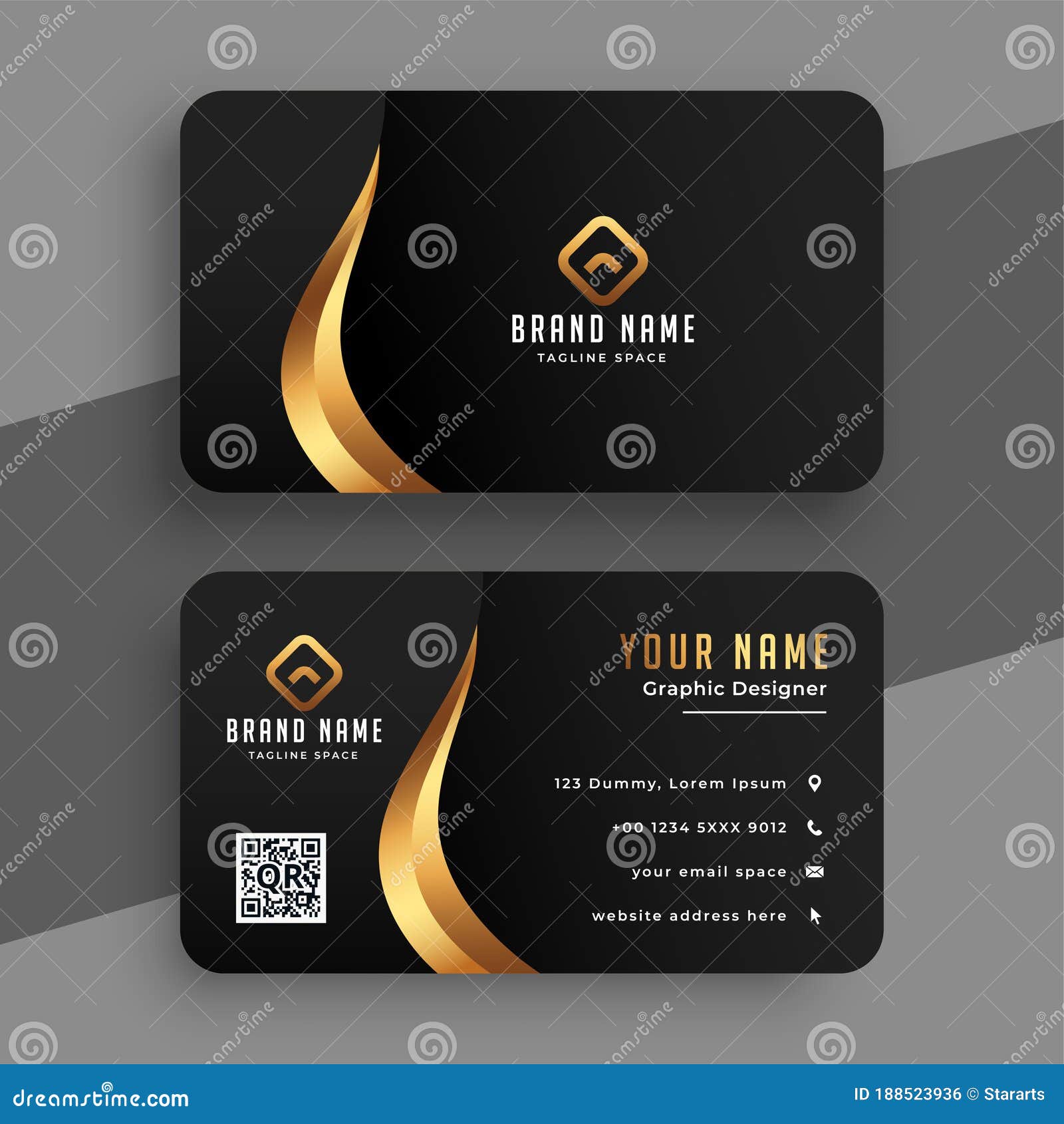 Black and Golden Premium Business Card Design Stock Vector ... Black and Golden Premium Business Card Design Stock Vector ...