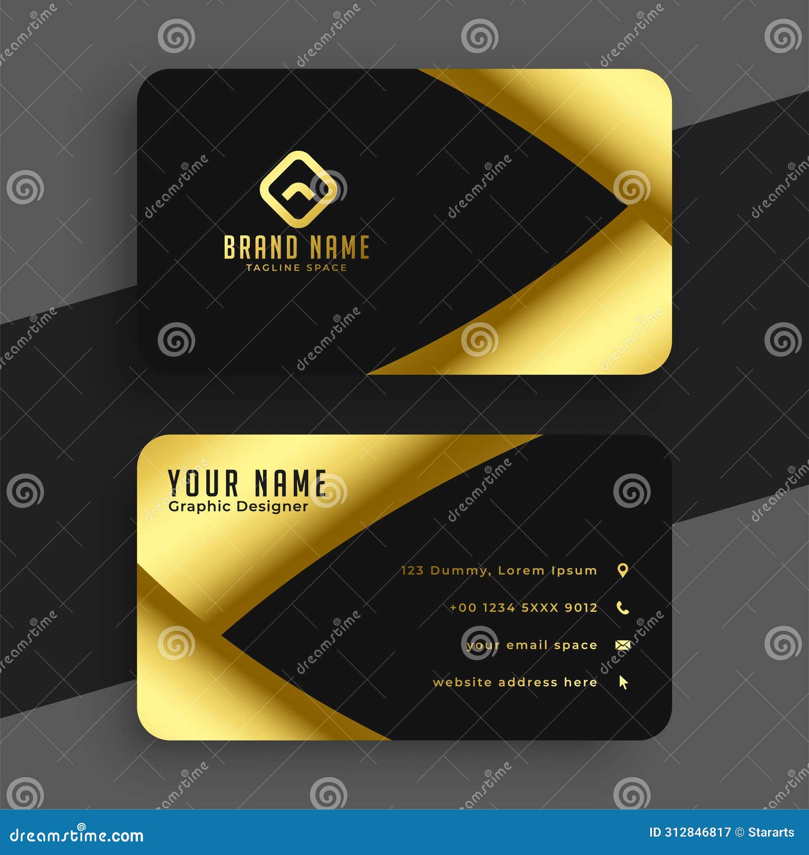Black and Golden Royal Business Visiting Card Template Stock Vector ...