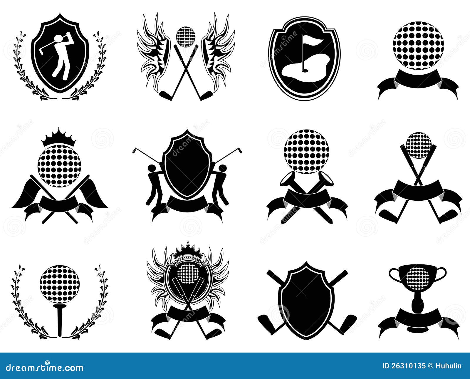 Black golf insignia stock vector. Illustration of green - 26310135