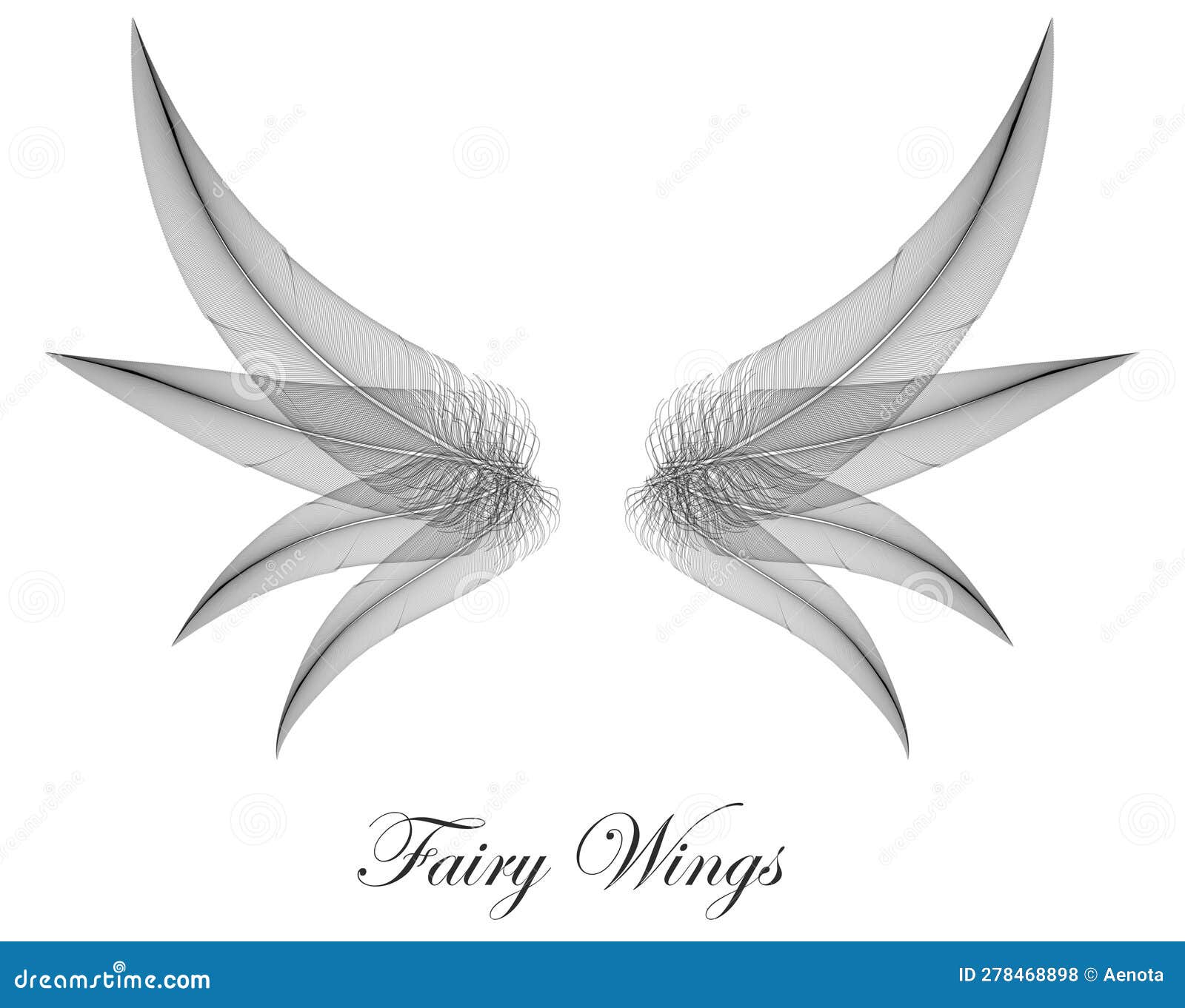 Black Gothic Wings - Dark Evil Magic Fairy Wings Vector Illustration ...