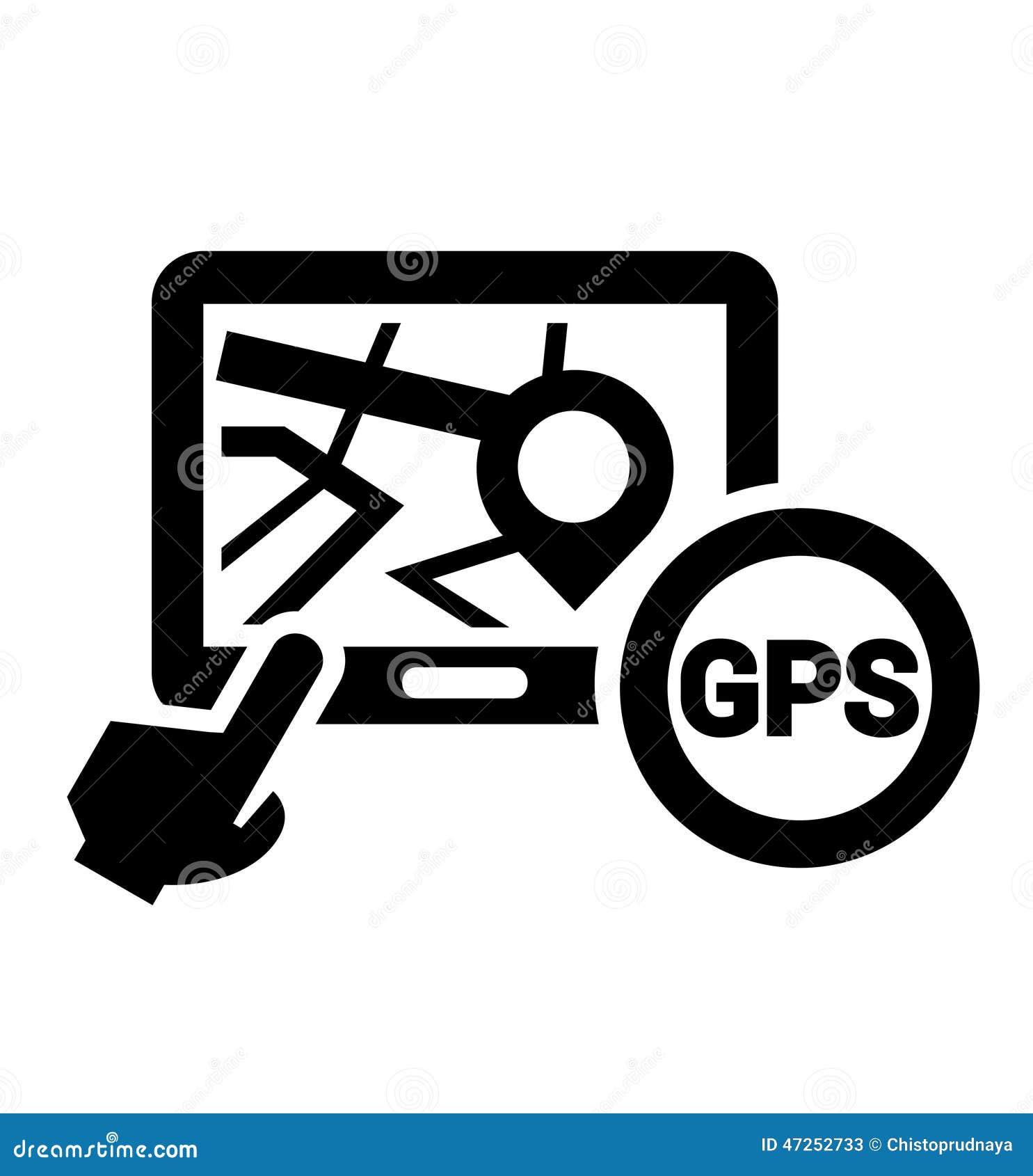Black gps icon stock vector. Illustration of drive, graphic - 47252733