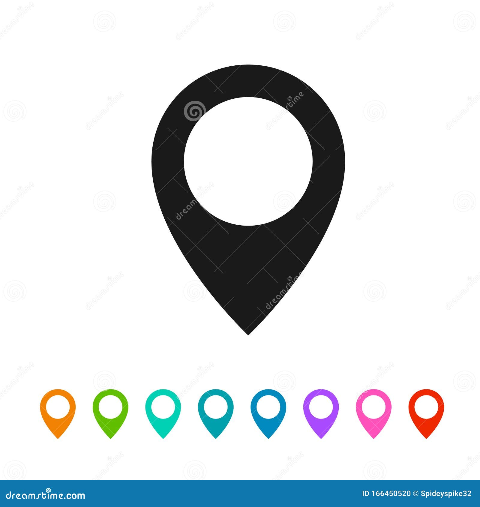 Black Gps Point with Alternative Colors Stock Vector - Illustration of ...