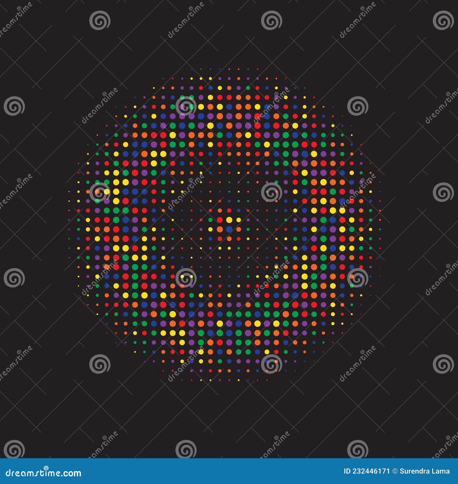 Black Gradient Backdrop. Colorful Halftone Gradation. Texture Half. Dot ...