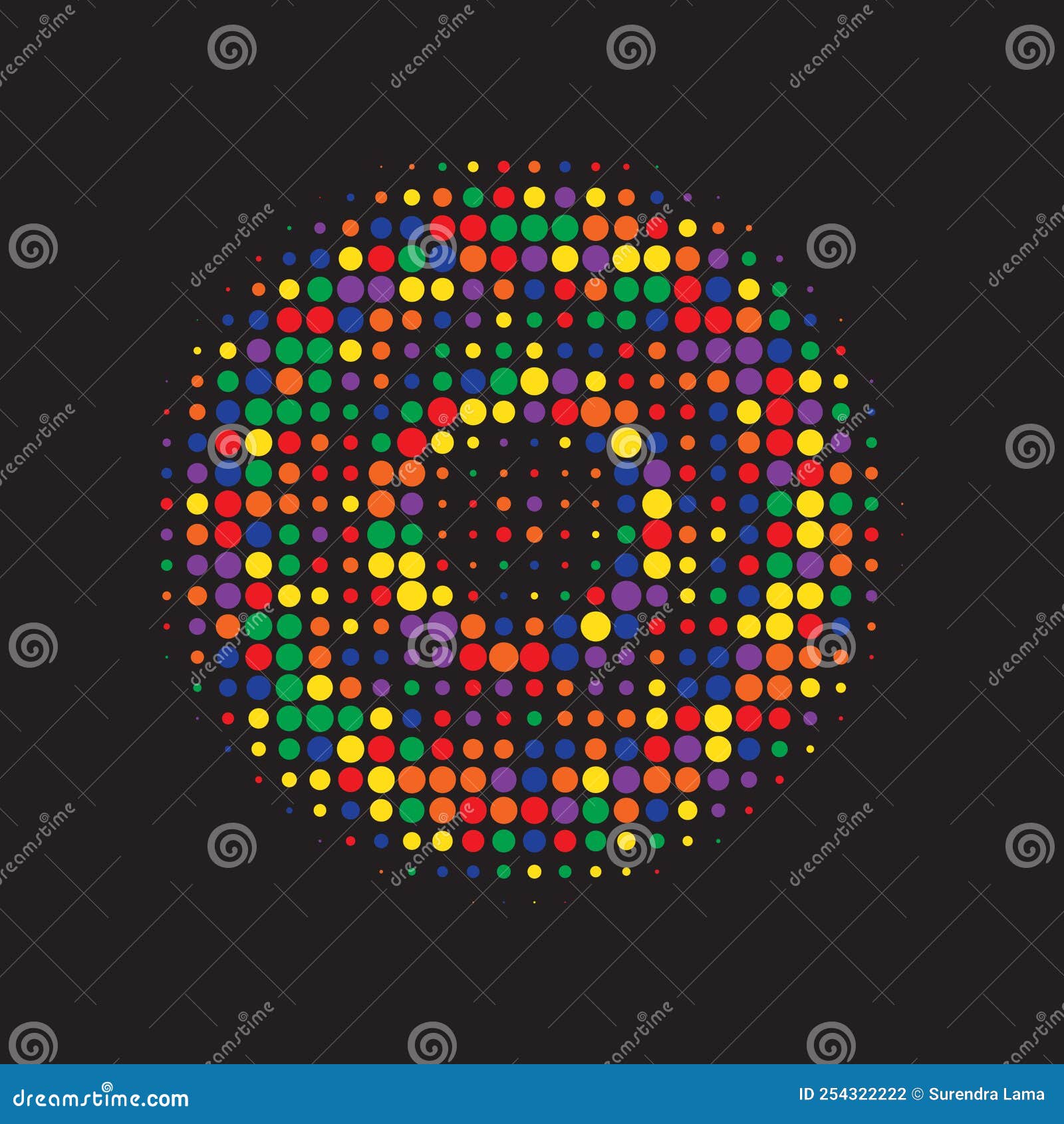Black Gradient Gradation. Colorful Halftone Dots. Texture Set. Dot ...
