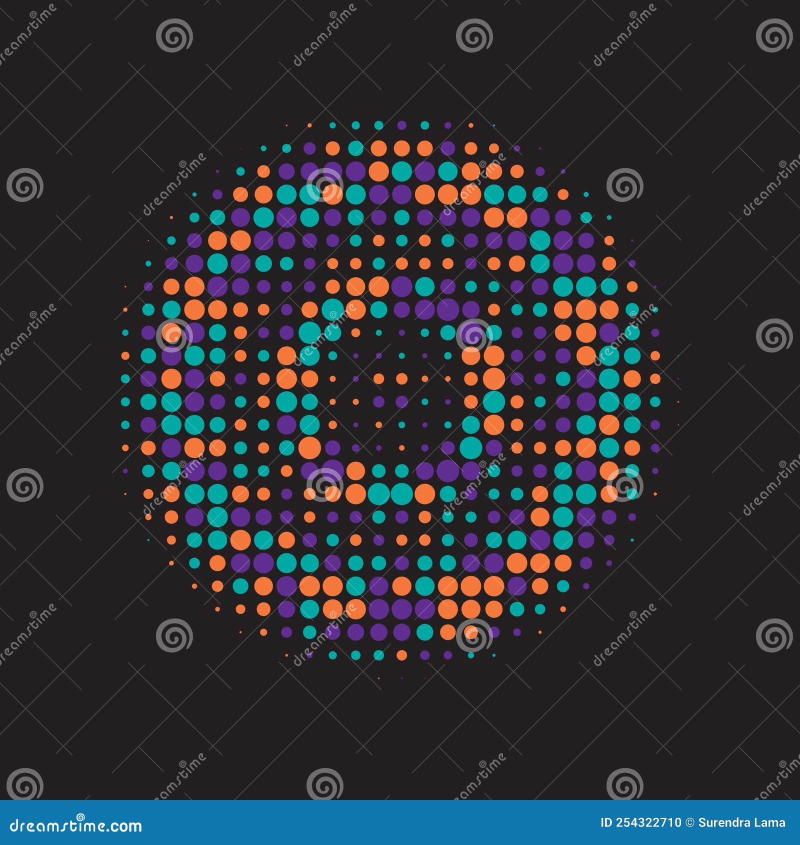 Black Gradient Half. Colorful Halftone Set. Texture Element. Dot Shape ...