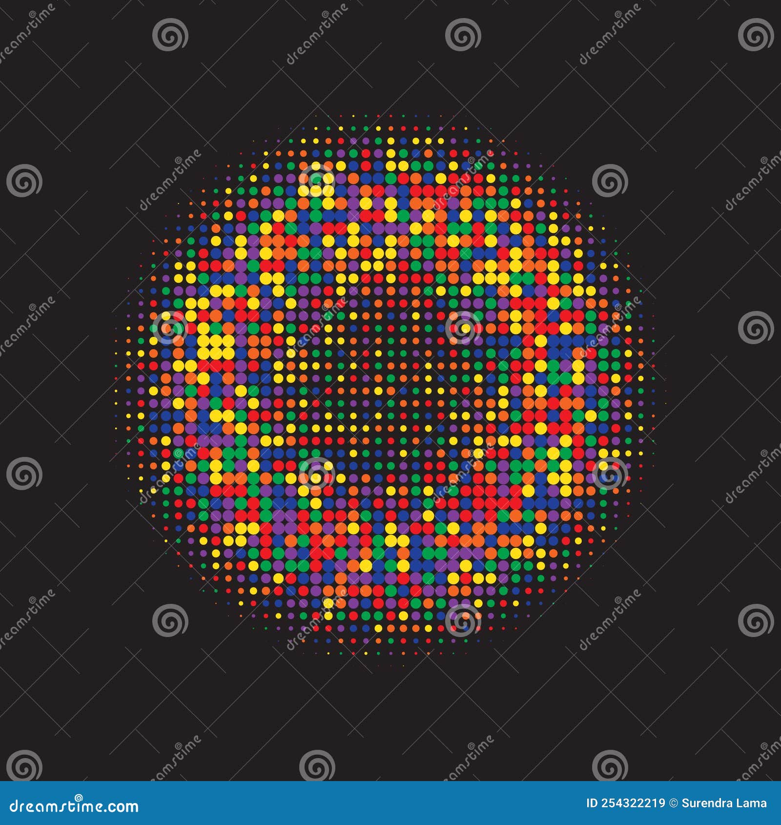 Black Gradient Illustration. Colorful Halftone Shape. Texture ...