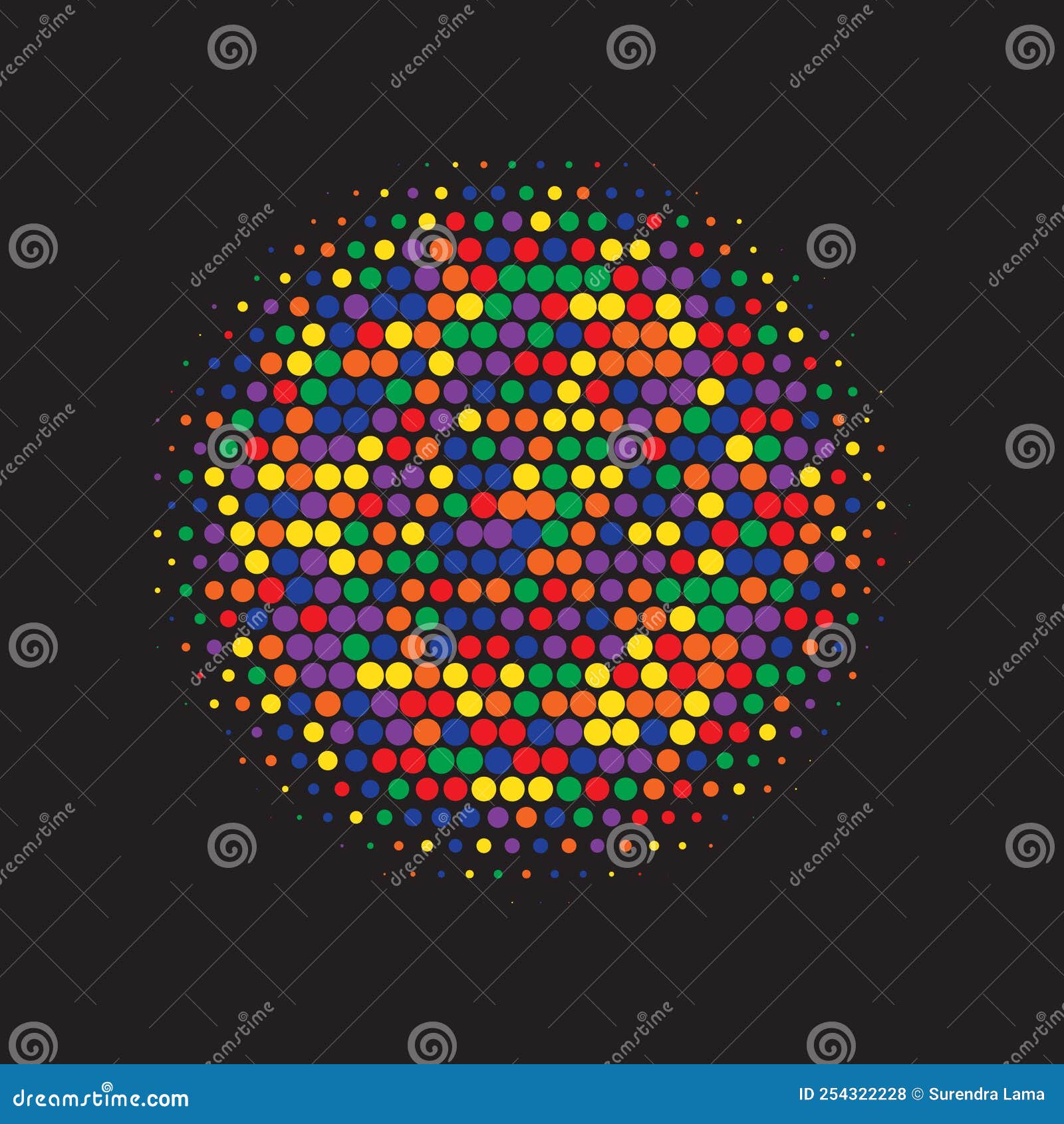 Black Gradient Retro. Colorful Halftone Element. Texture Modern. Dot ...