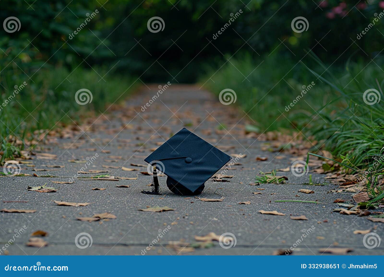 Graduation Cap on a Path stock illustration. Illustration of college ...