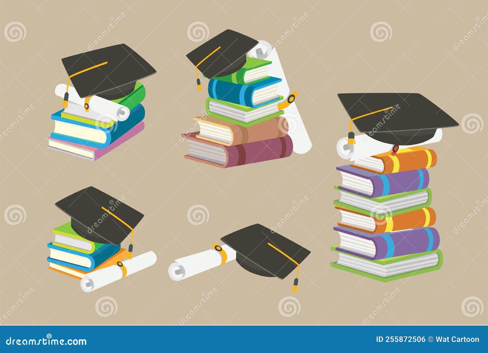 Black Graduation Cap on Stack of Books Education and Graduation Concept ...