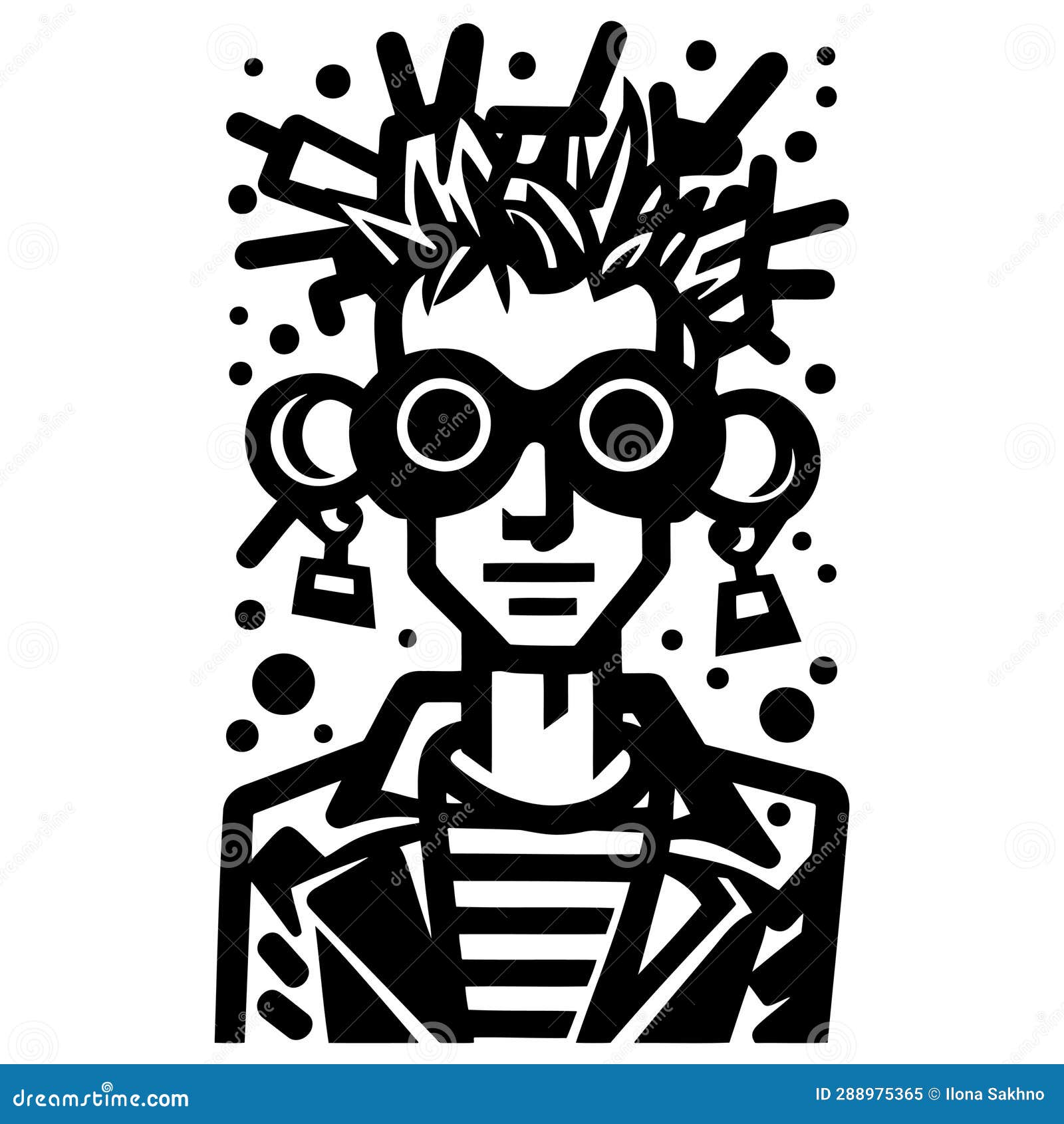 Black Graffiti Punk Flash Hand Drawn Vector Graphic Stock Vector ...