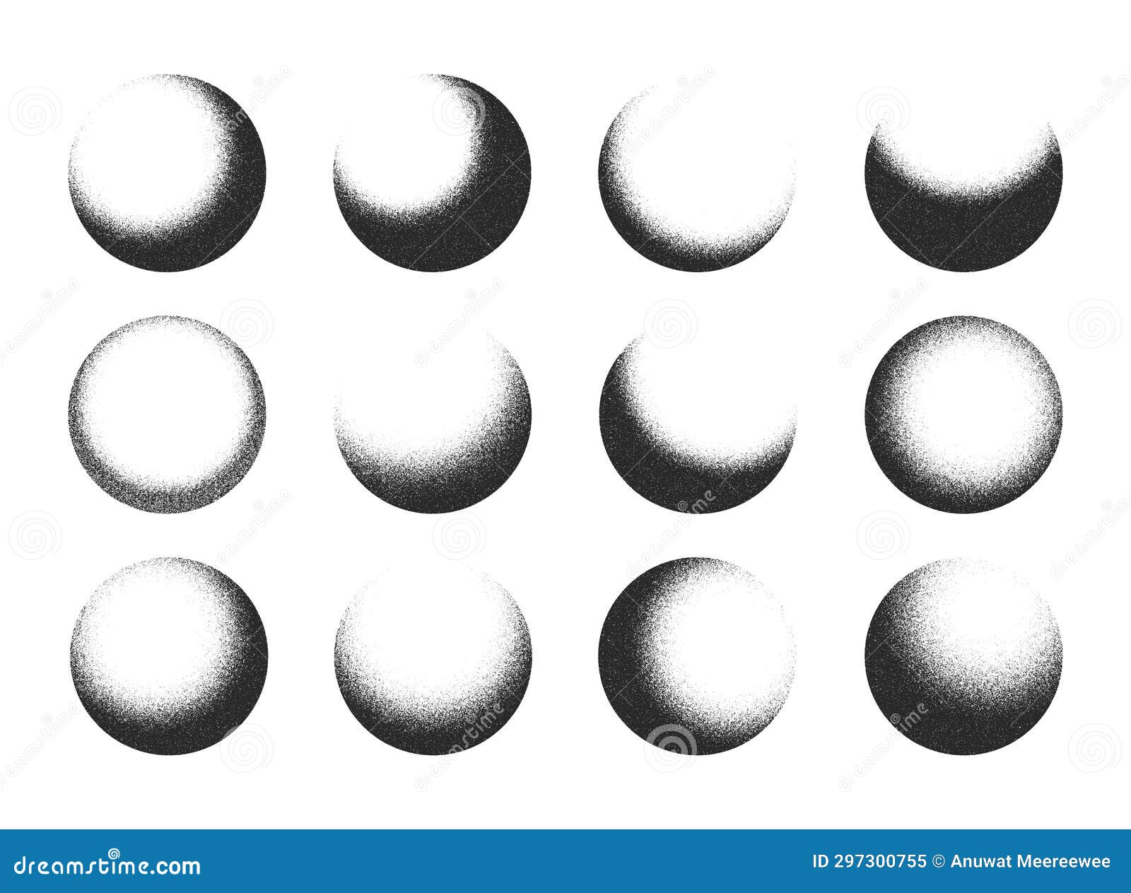 Black Grain Point Effect. Circle Black Grunge Noise Vector Isolated on ...