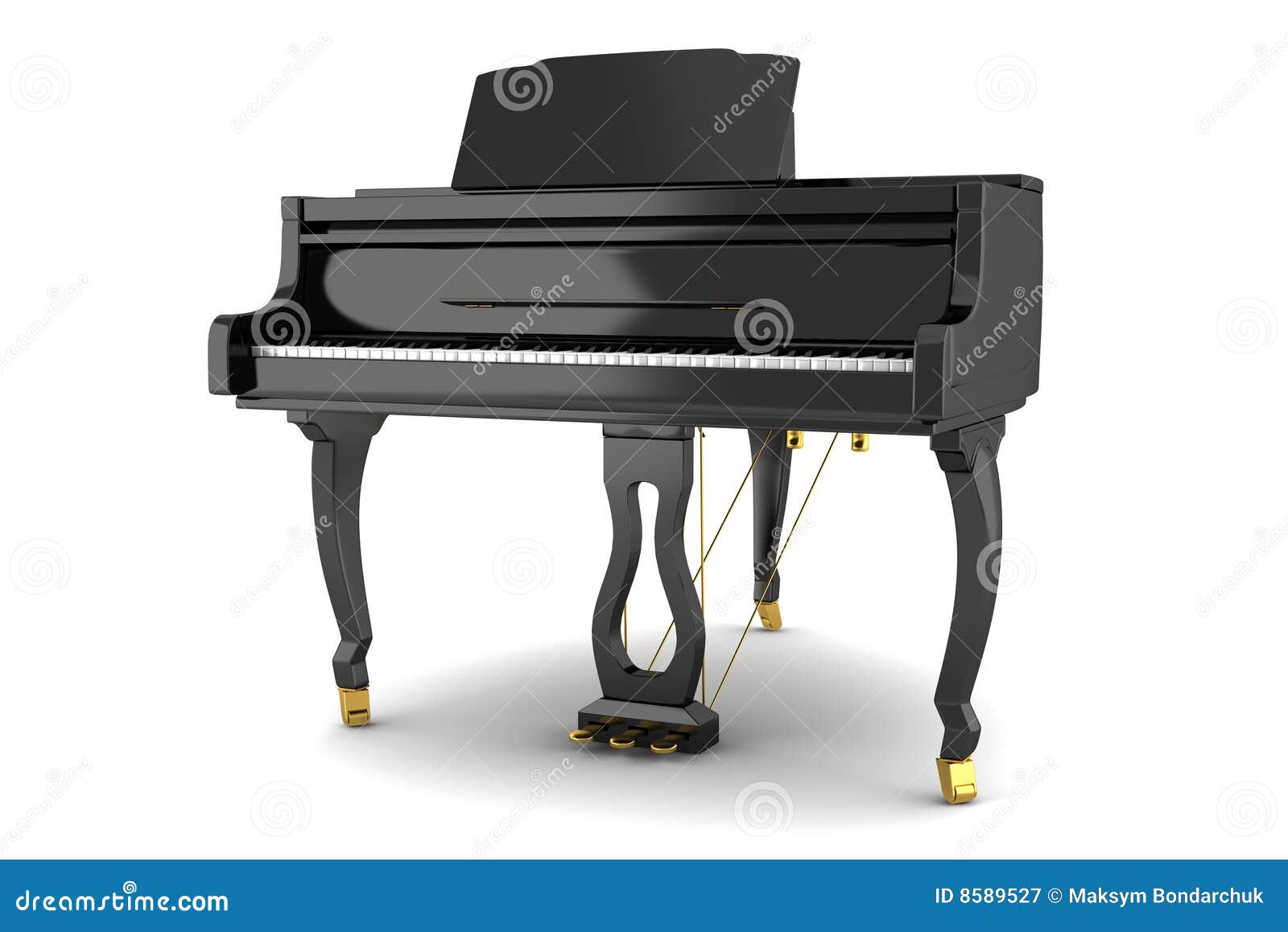 Black Grand Piano Isolated On Transparent Background, Elegant Beautiful ...