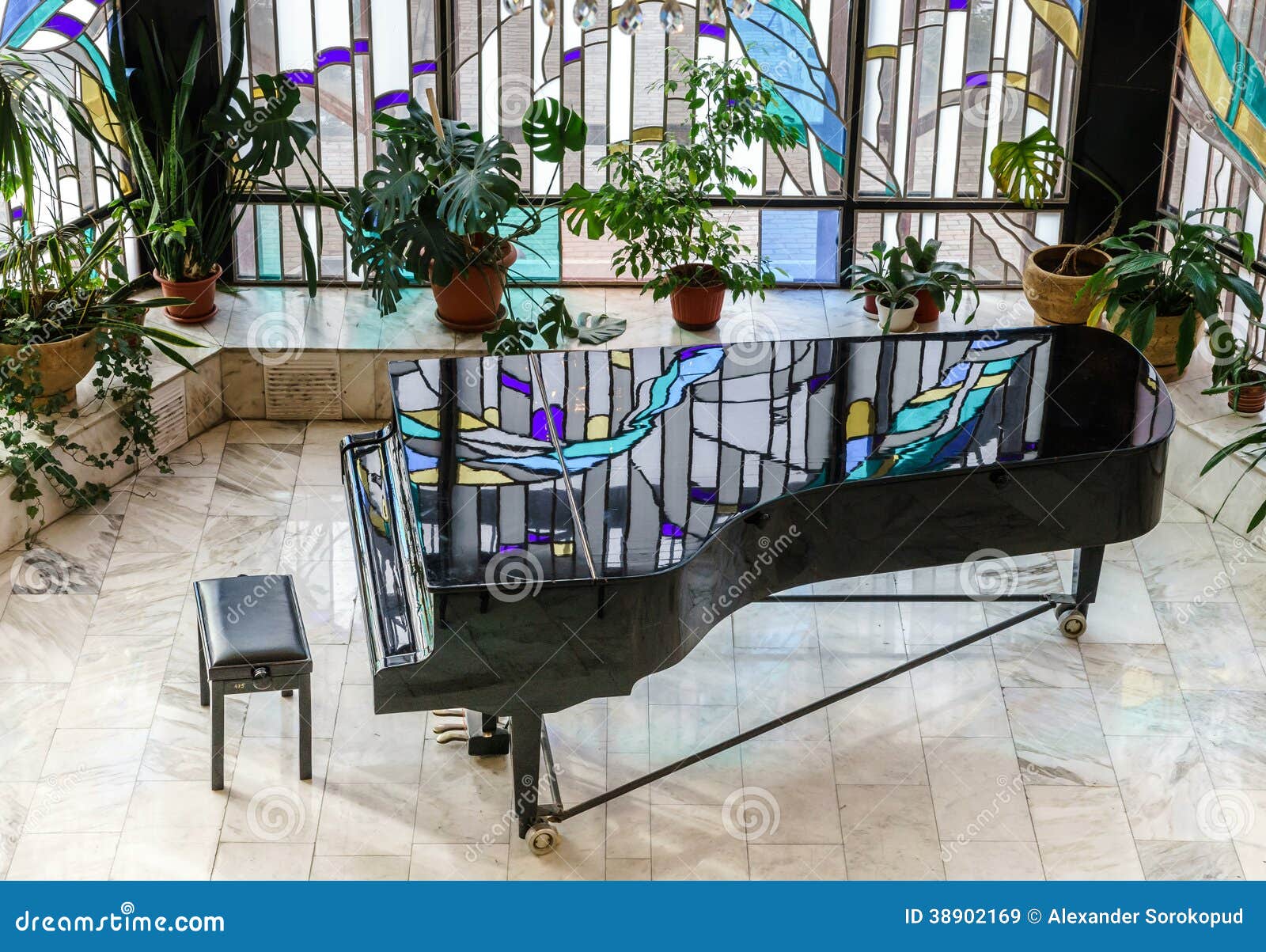 Black Grand Piano in School Hall Stock Image - Image of grand, shiny ...