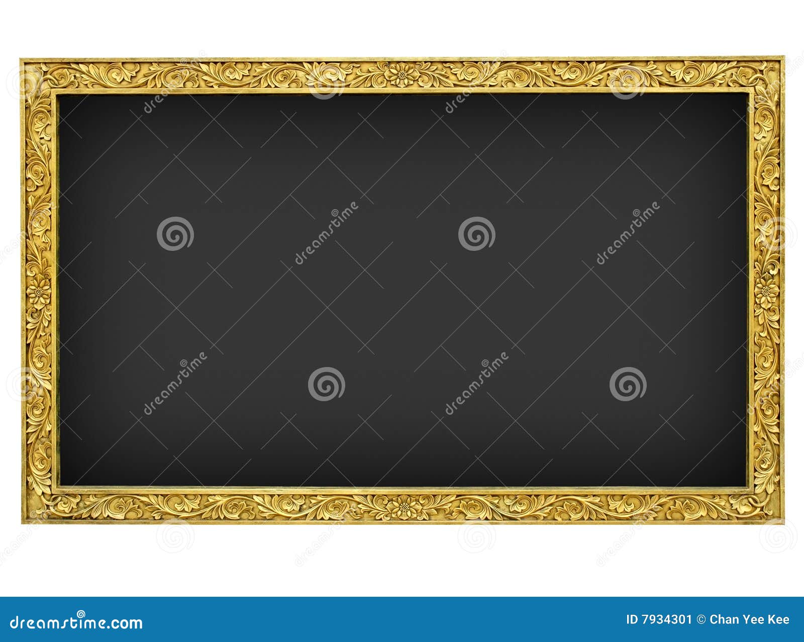 Black Granite with Gold Frame Stock Image - Image of intricate, blank ...