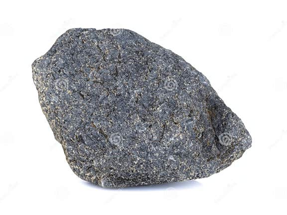 Black Granite Rock Isolated on White Background Stock Photo - Image of ...