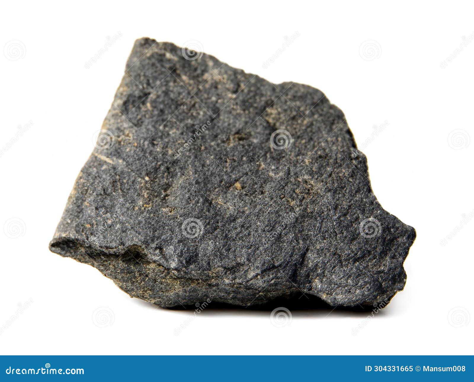 Black Granite Rock Isolated on White Background Stock Image - Image of ...