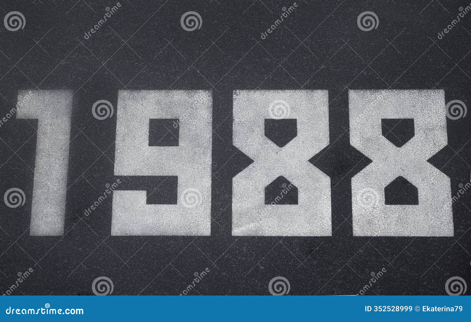 Black Granite Slab with White Numbers 1988 on it Stock Image - Image of ...