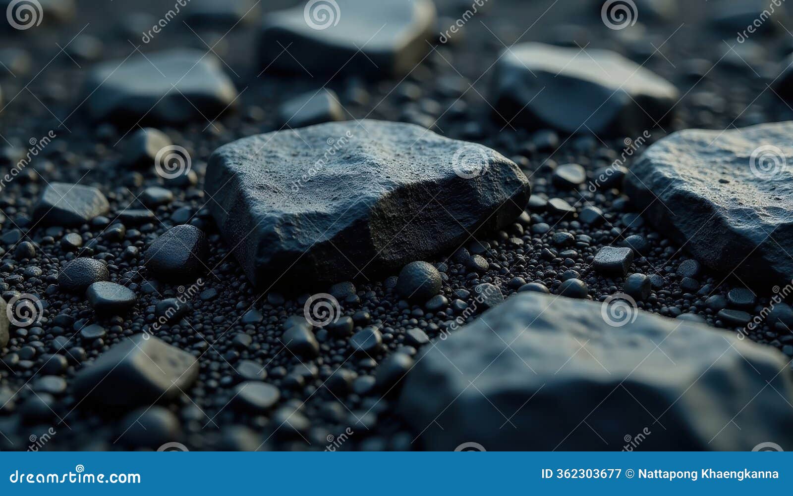 Black Granular Stone, Heavy Shadowing, Uneven Surface , Material ...