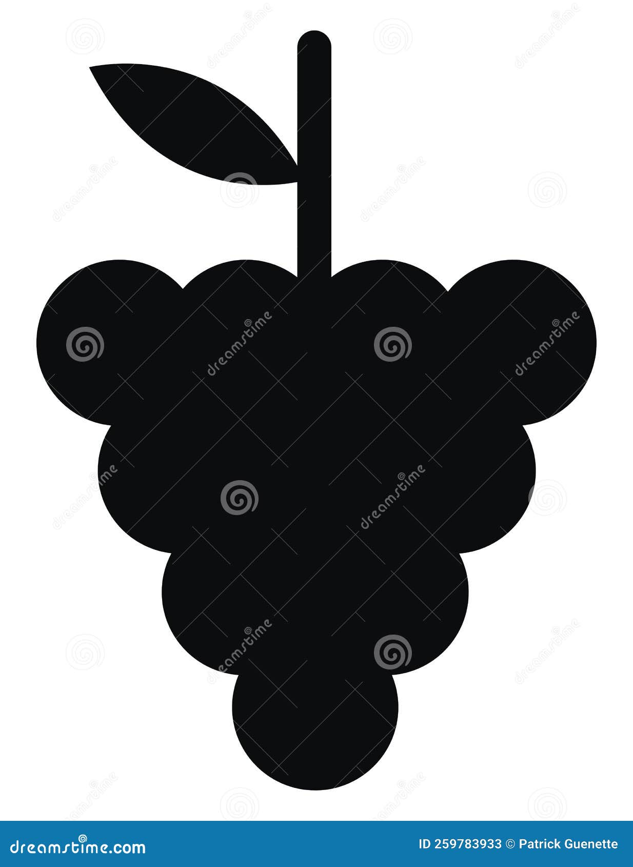 Black grapes, icon stock vector. Illustration of healthy - 259783933