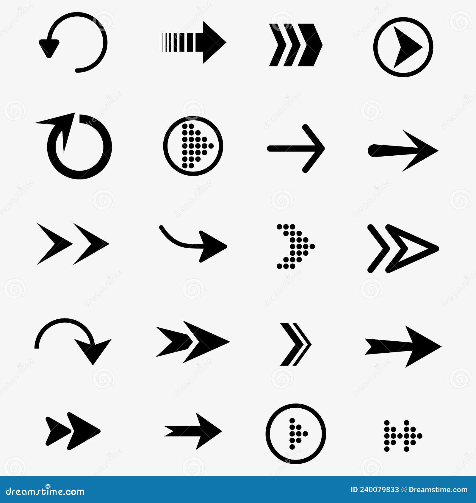 Black Graphic Direction Sign Computer Screen Arrow Stock Vector ...