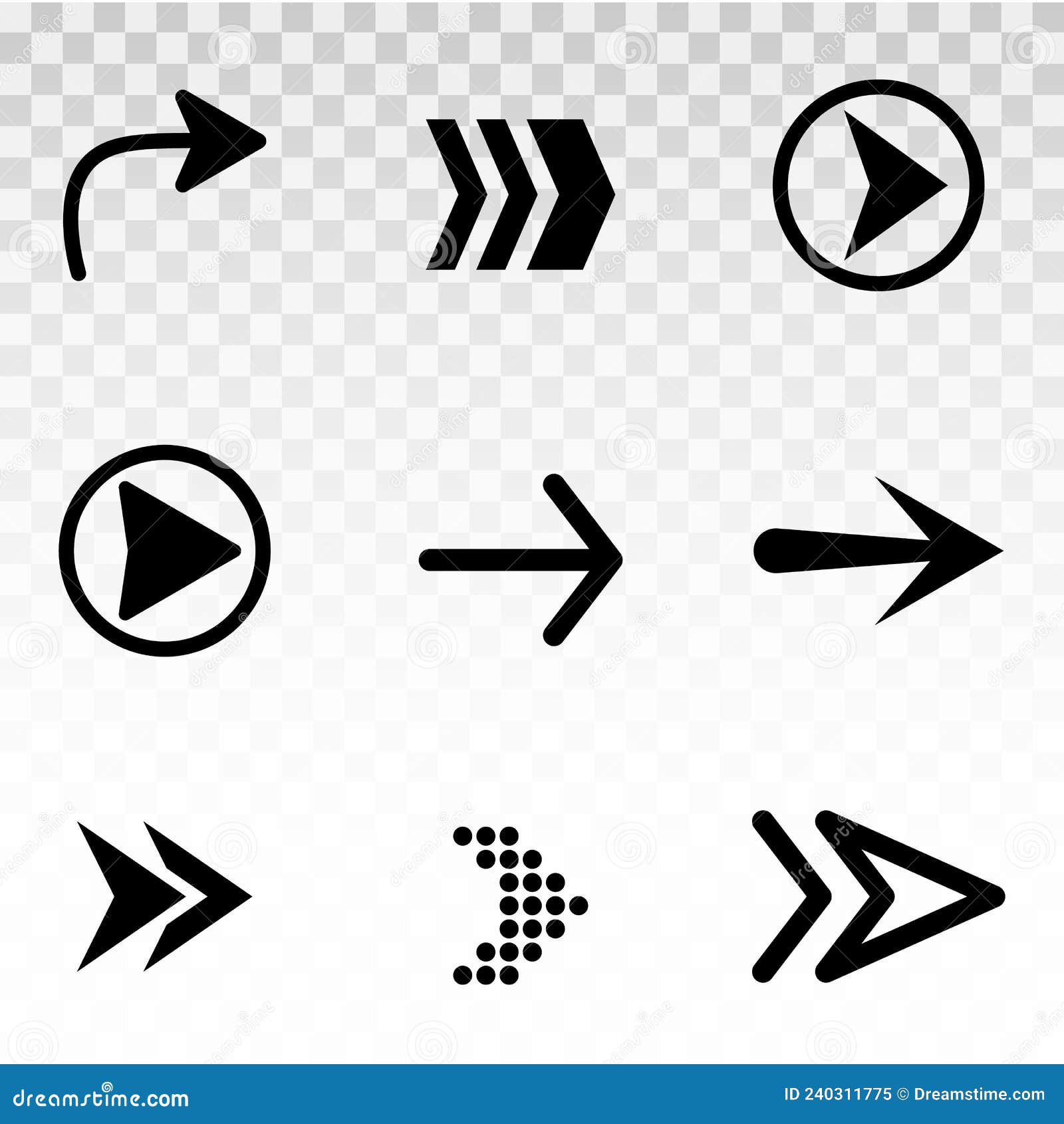 Black Graphic Direction Sign Computer Screen Arrow Stock Vector ...