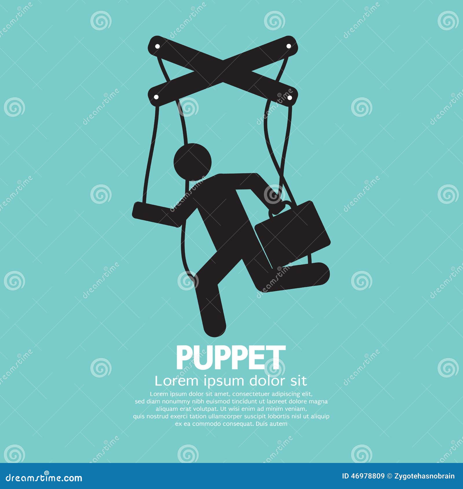Black Graphic Single Puppet Doll Stock Vector - Illustration of control ...