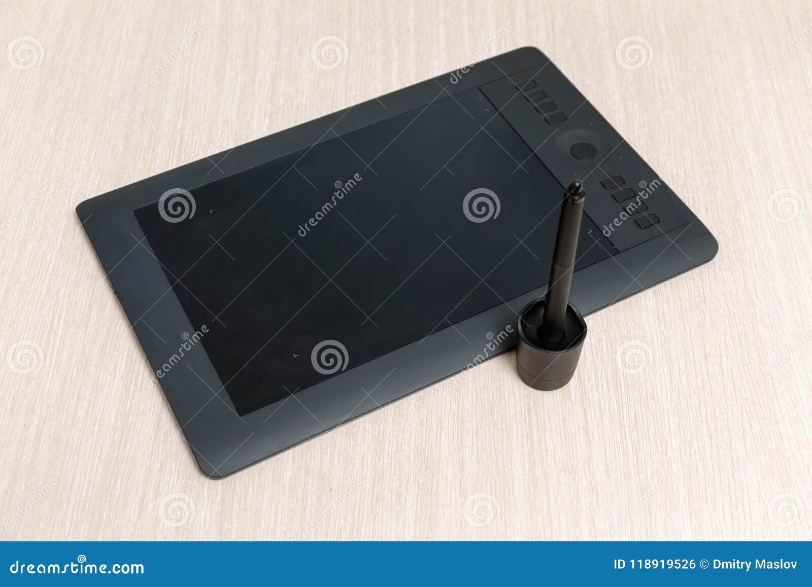 Black Graphic Tablet on the Table Stock Photo - Image of touch ...