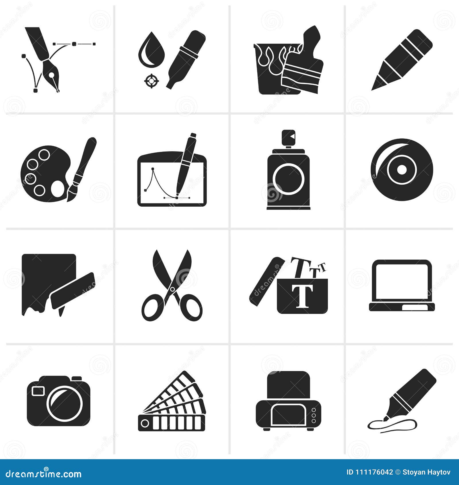 Black Graphic and Web Design Icons Stock Vector - Illustration of ...