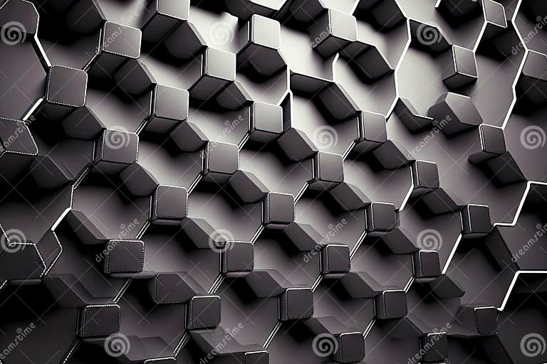 Black Graphite Panel in Form of Honeycomb As 3d Render Abstract ...