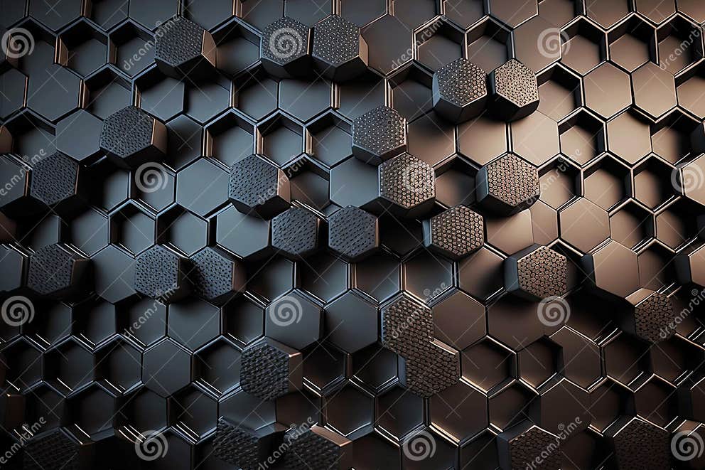 Black Graphite Panel in Form of Honeycomb As 3D Render Abstract ...