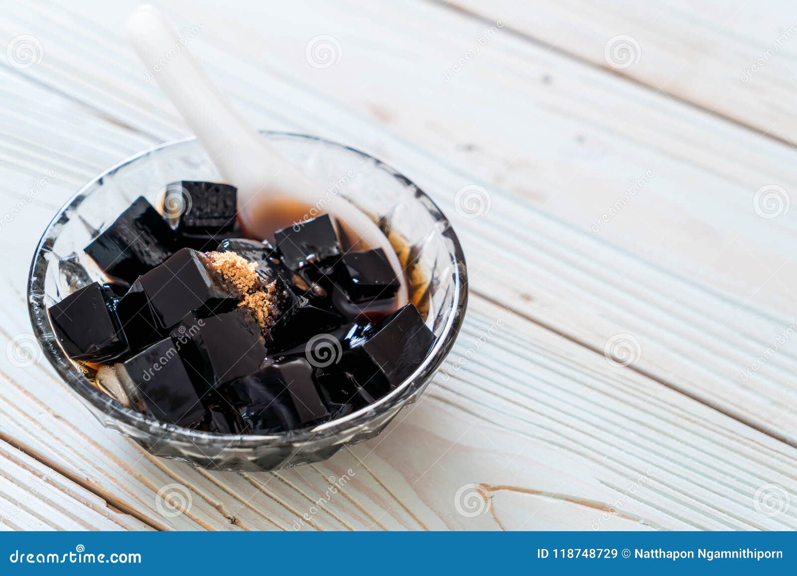 Black grass jelly stock image. Image of herb, isolated - 118748729