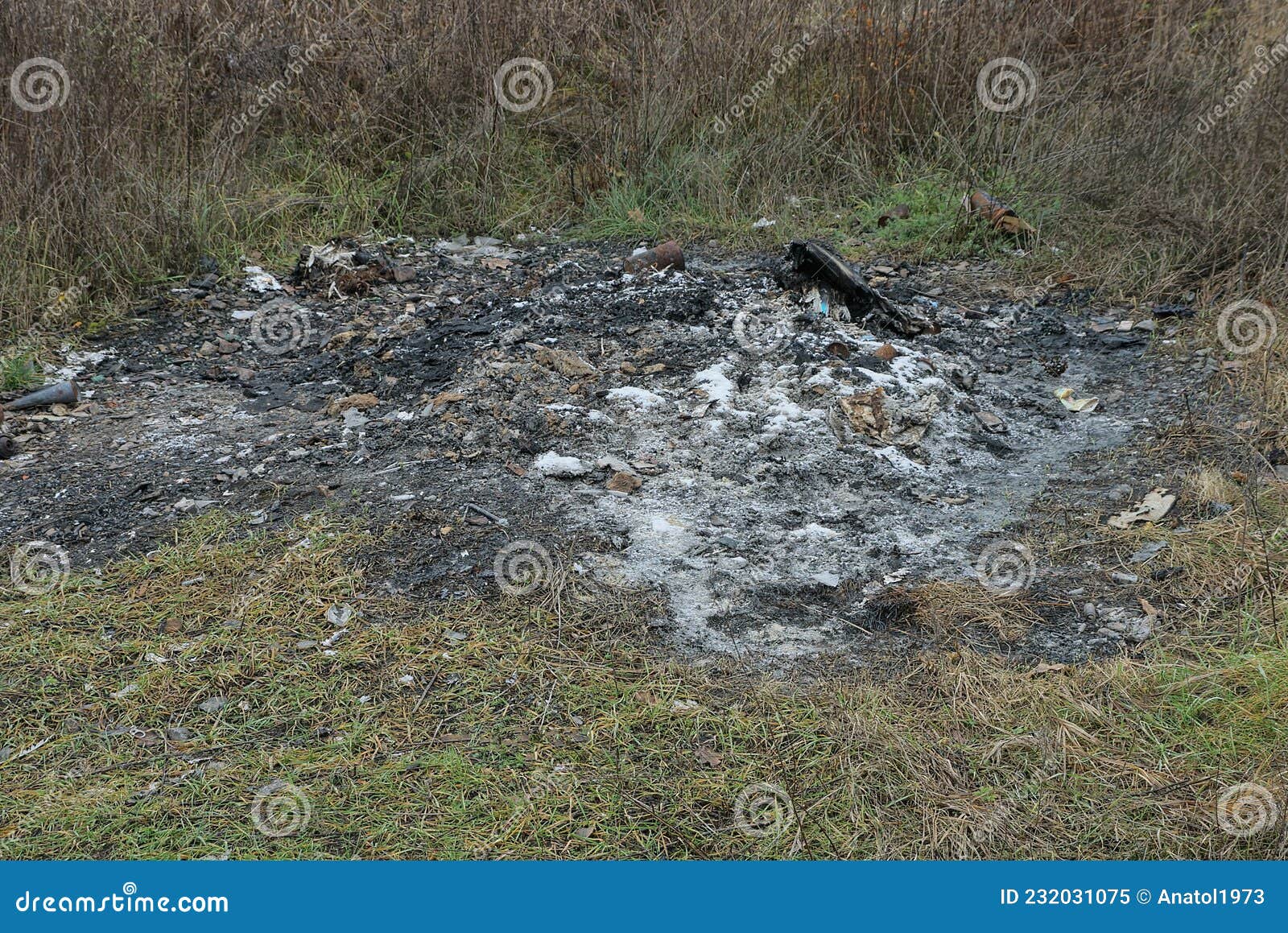 Black Gray Ash from a Large Extinct Fire on the Ground Stock Image ...