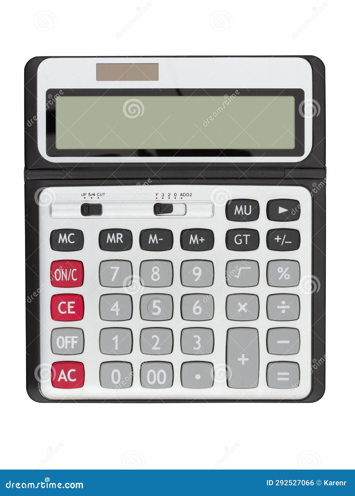 A Black and Gray Calculator Isolated on White Stock Photo - Image of ...