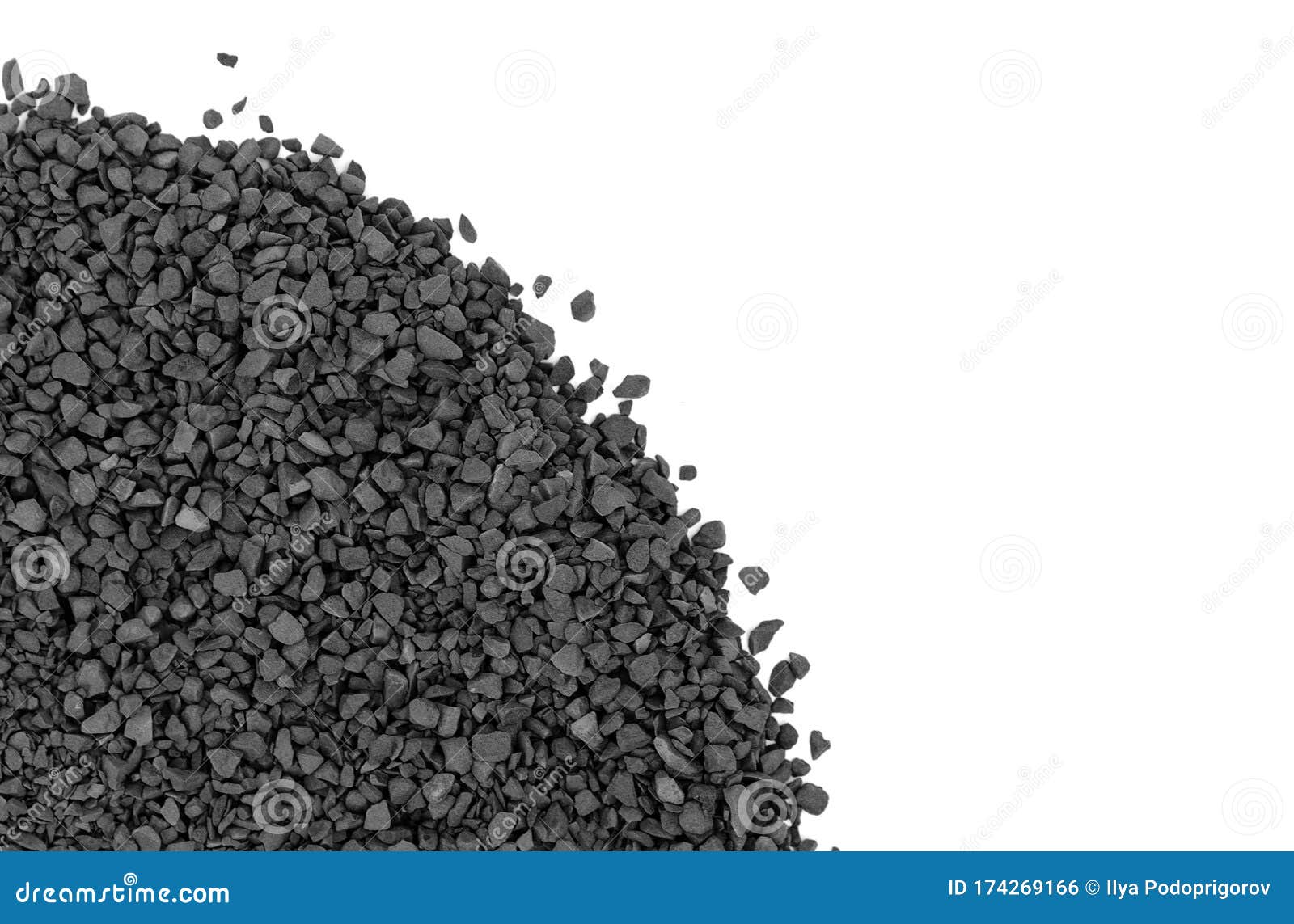 Black Gray Fine Rubble Isolated on White Background Stock Photo - Image ...