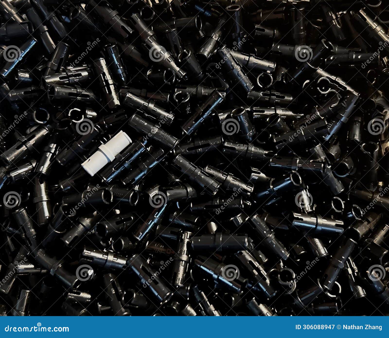 Black and Gray Plastic Connector Pieces Stock Image - Image of dark ...