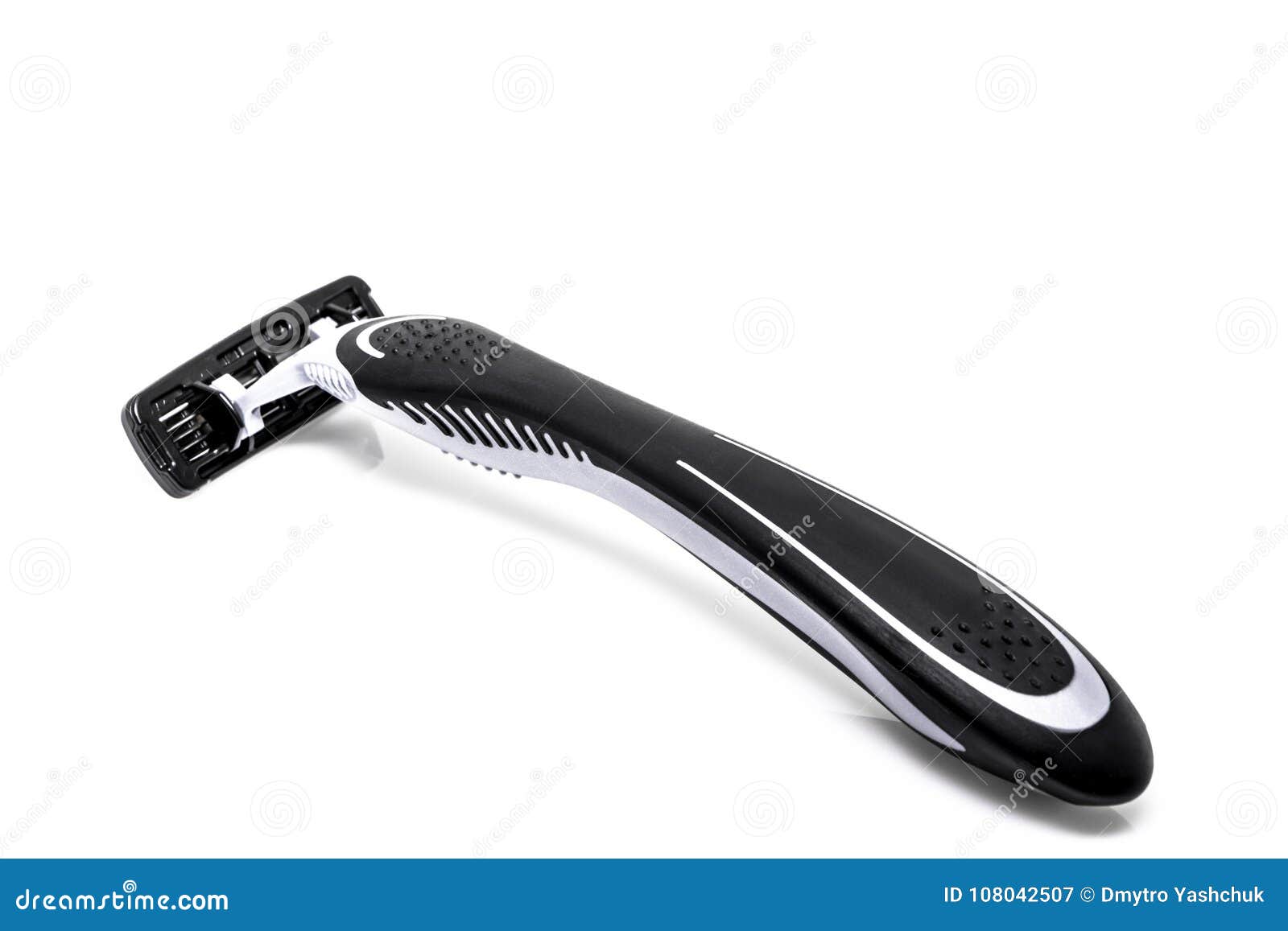 Black and Gray Shaving Razor Over White Background. Stock Image - Image ...