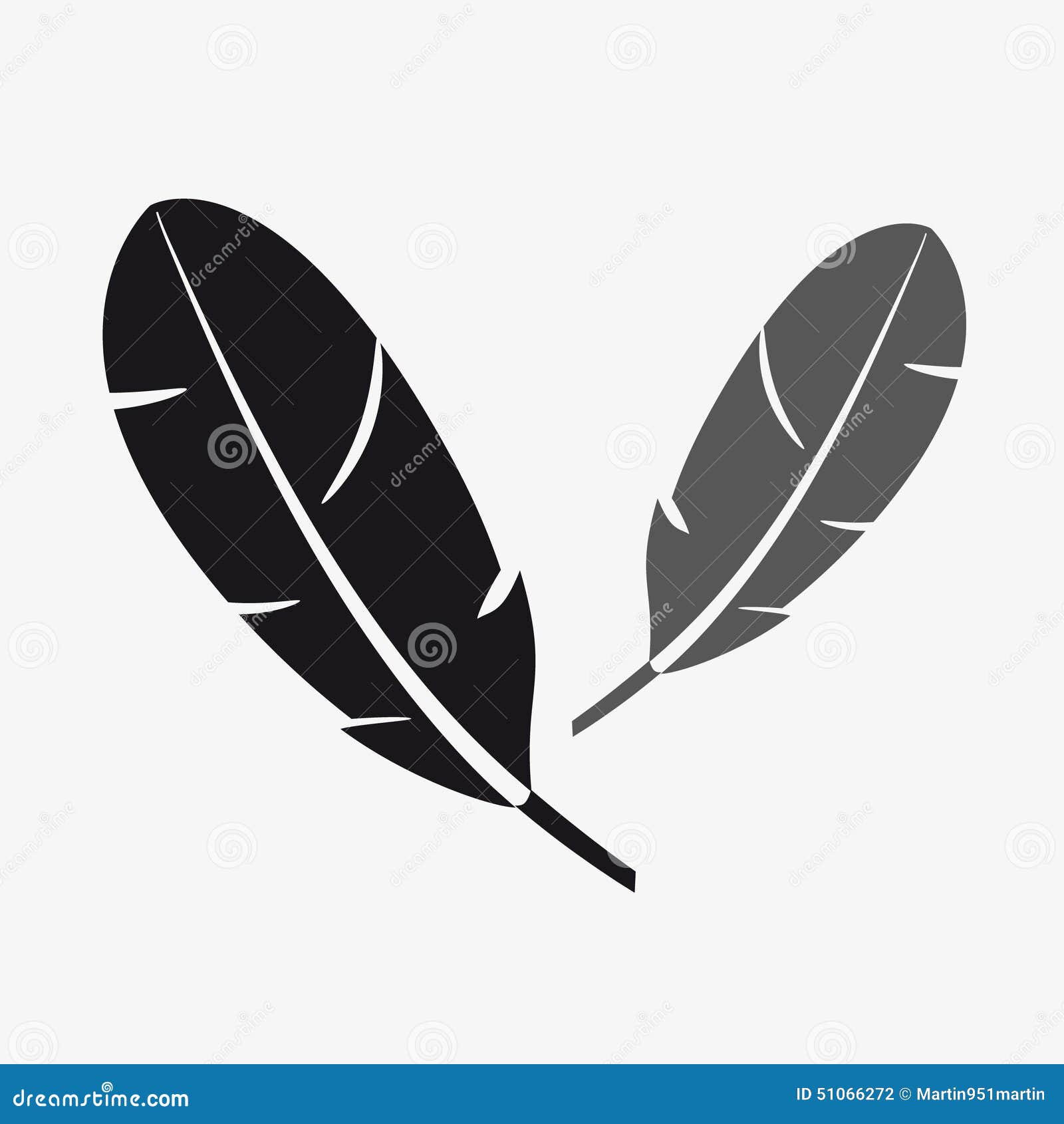 Black and Gray Two Feathers Symbols Stock Vector - Illustration of ...