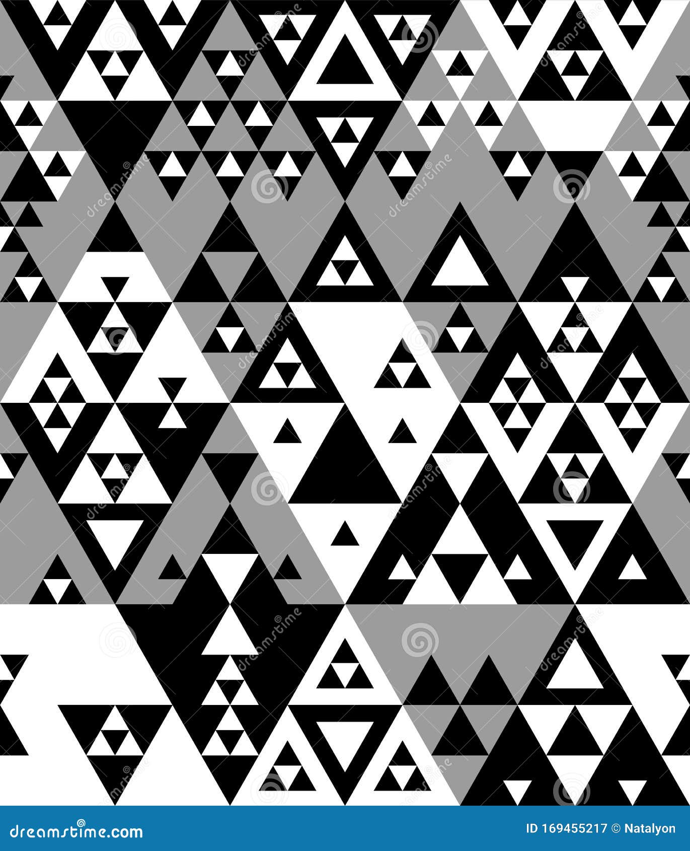 Black Gray and White Various Triangles Geometric Abstract Seamless ...