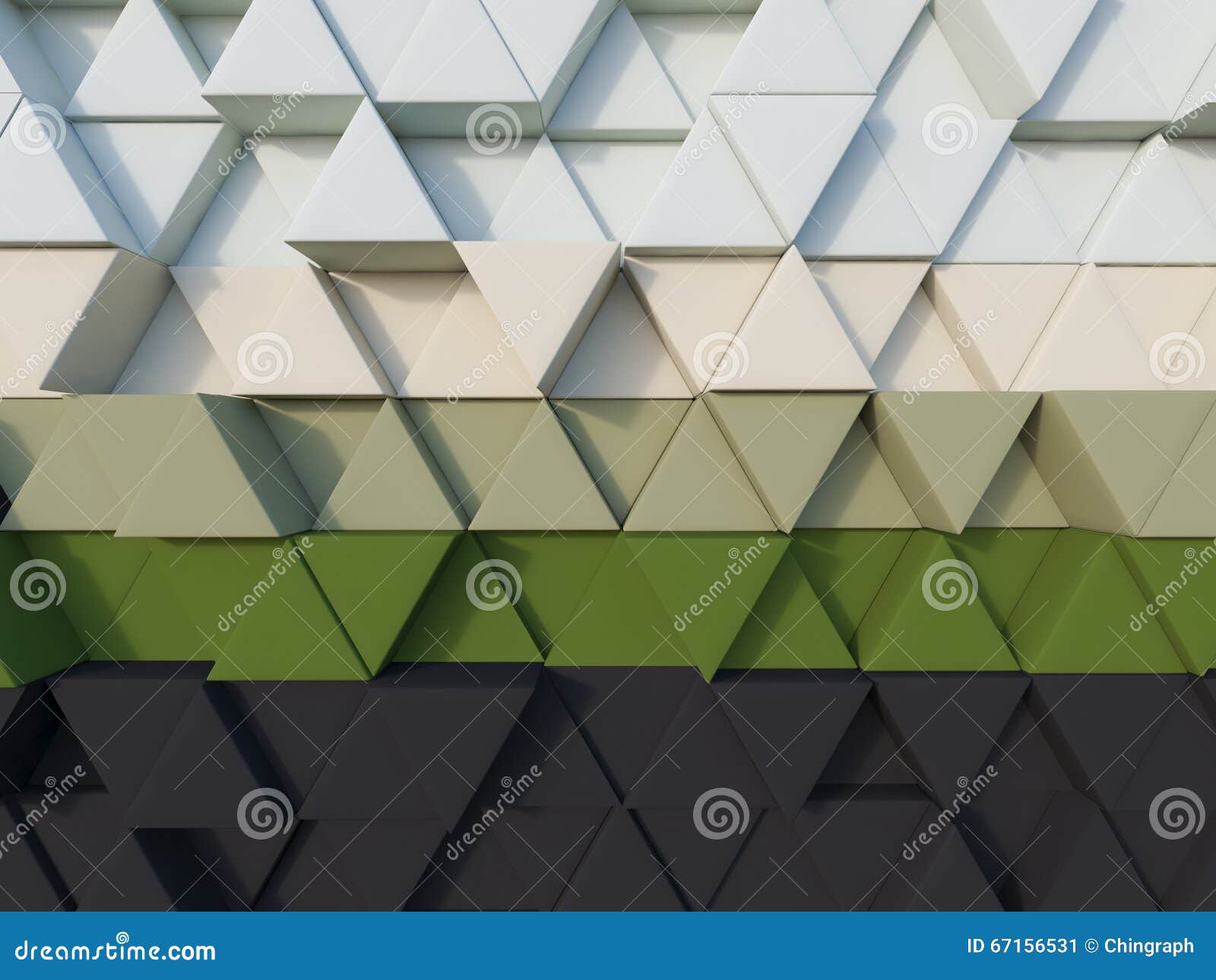 Black Green Abstract 3d Triangle Background Render Stock Illustration ...