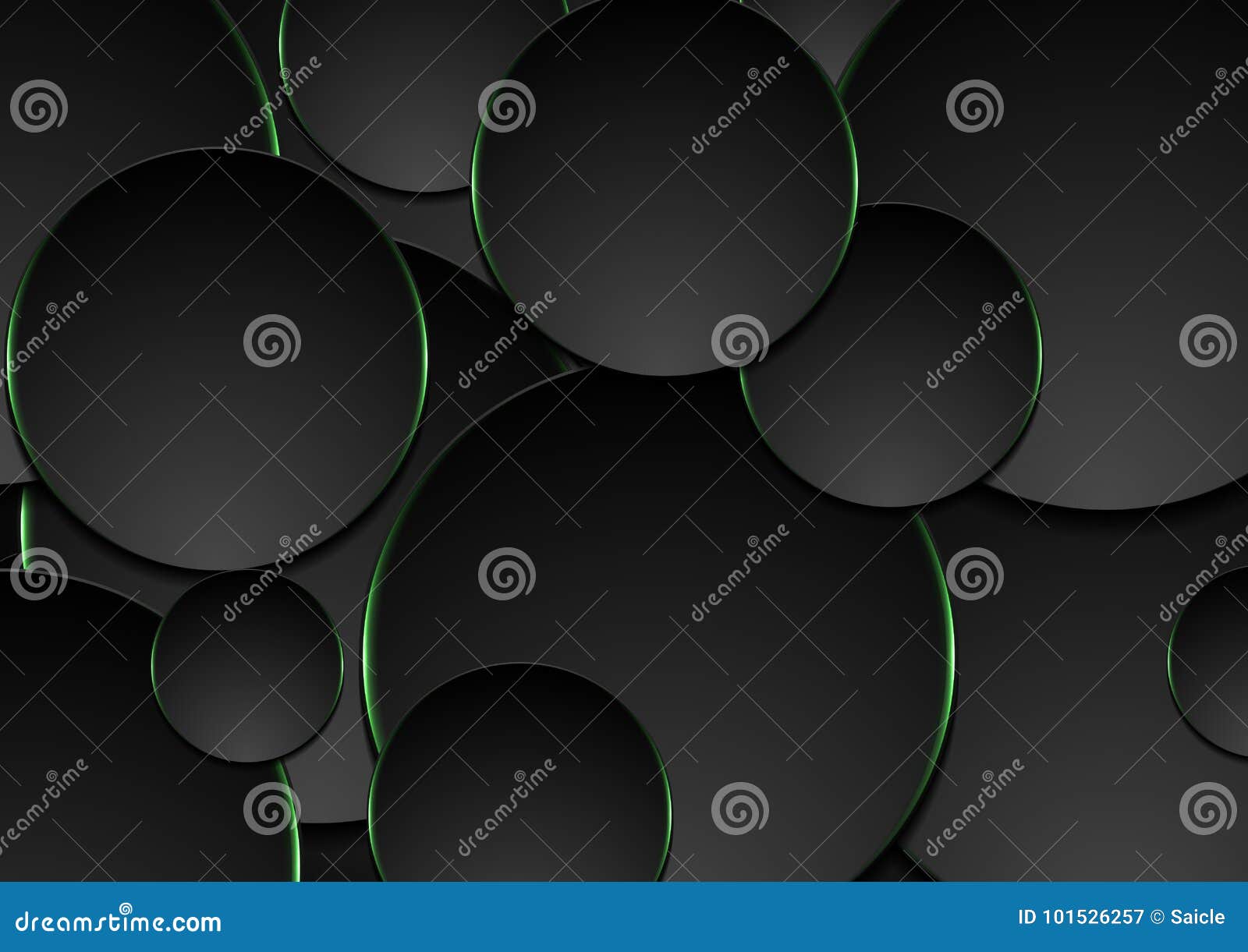 Black and Green Circles Abstract Tech Background Stock Vector ...